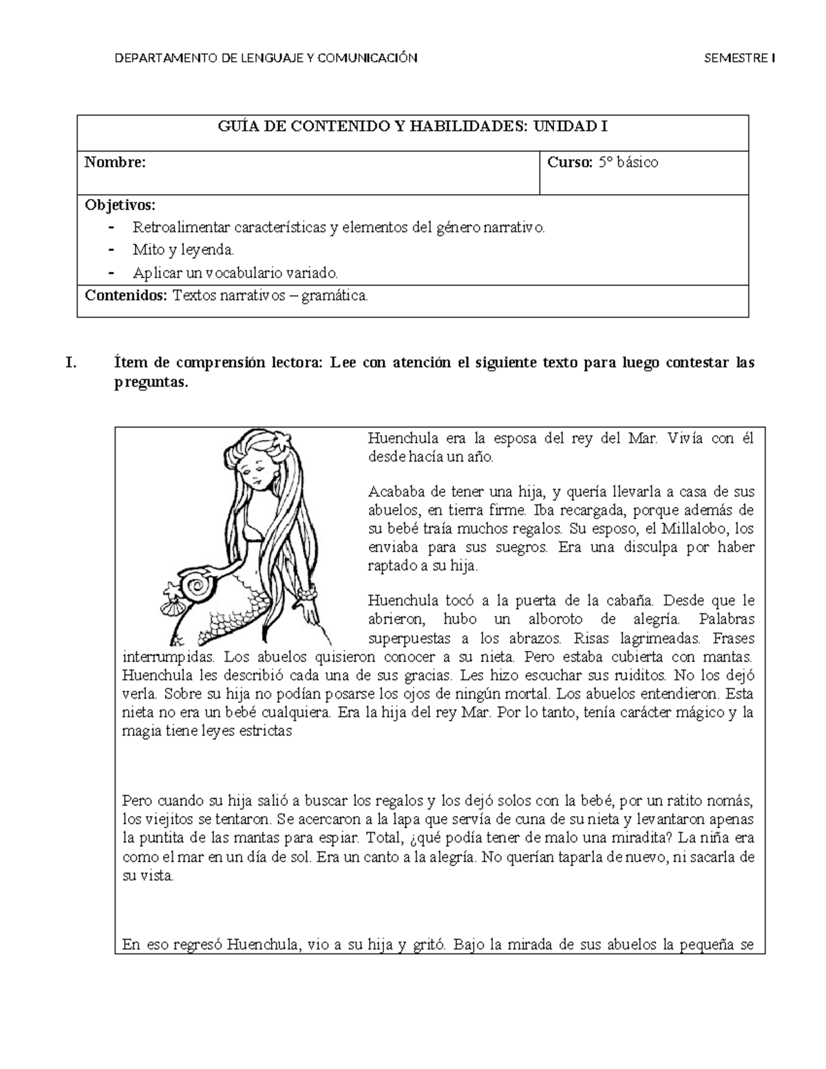 11. Guia la leyenda 5to - Guia de repaso - GUÍA DE CONTENIDO Y ...