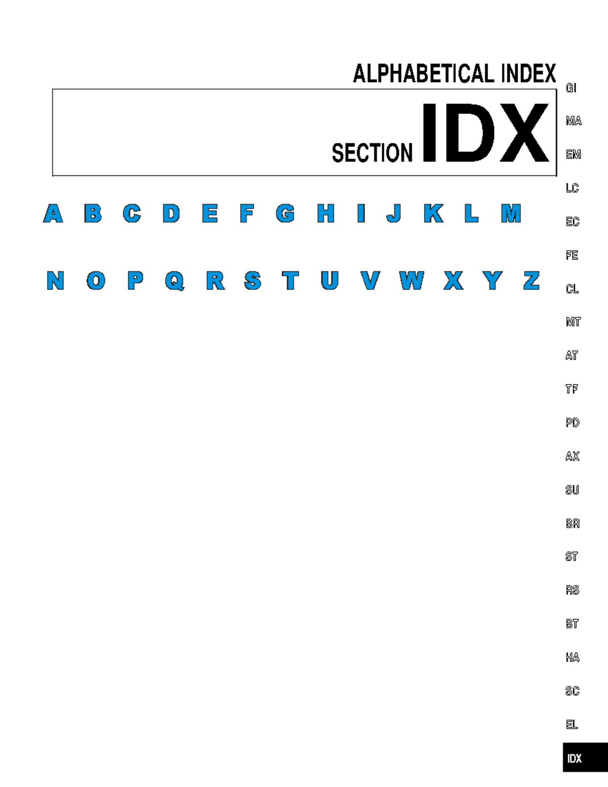 Alphabetical Index for Xterra Manual (GI MA EM LC) - Studocu