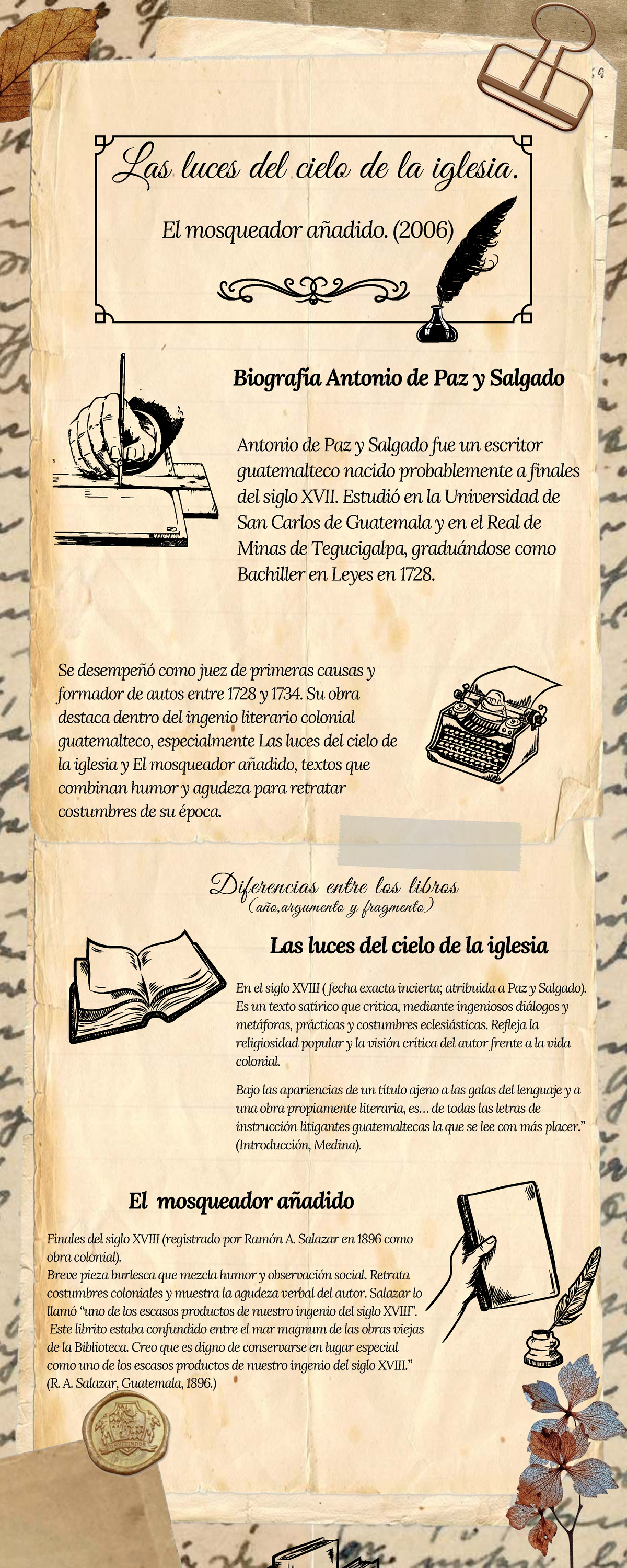 Infografía sobre Antonio de Paz y Salgado: Obras y Contexto - Studocu