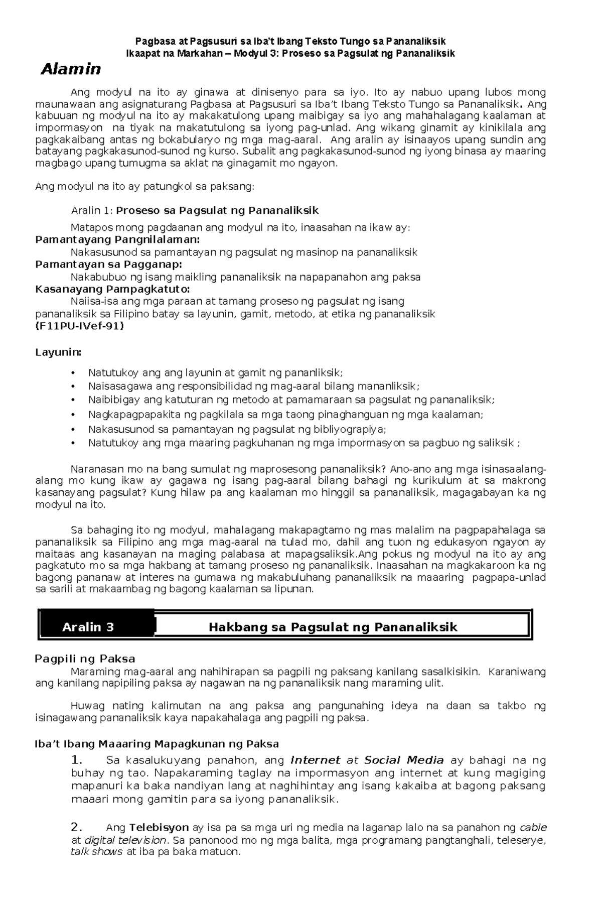 Proseso Sa Pagsulat Ng Pananaliksik Youtube