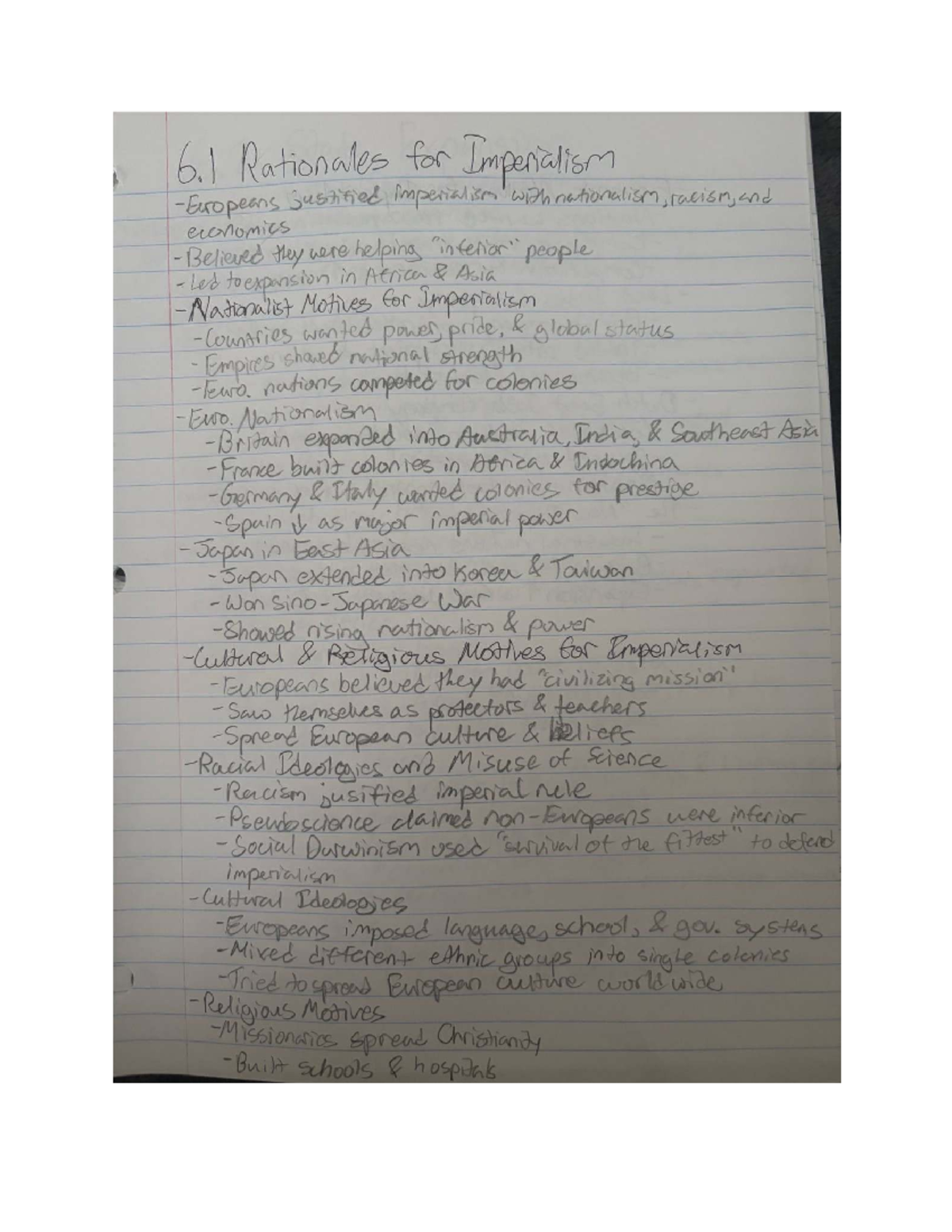 Unit 6 Notes: Motives and Consequences of Imperialism - Studocu