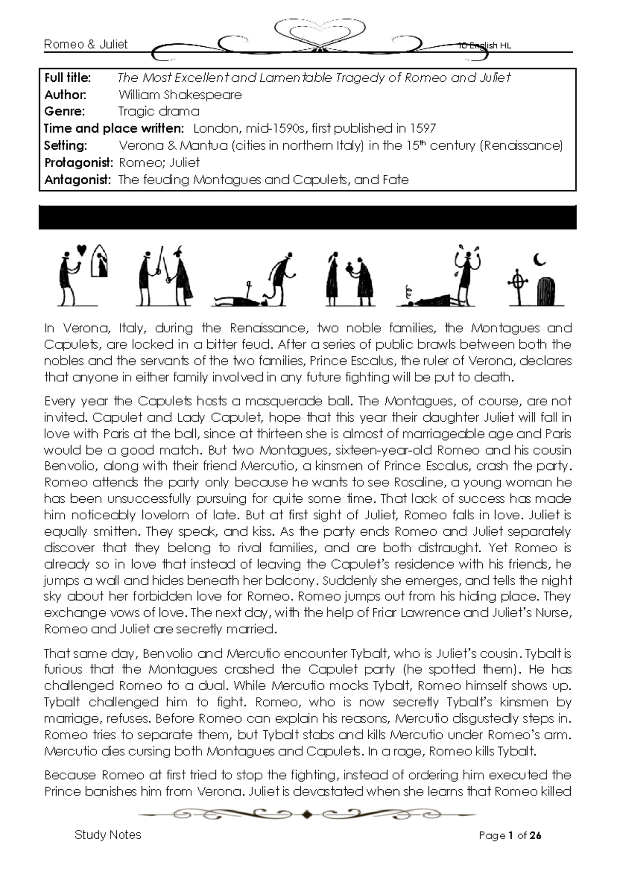 Romeo & Juliet (ENG201): Comprehensive Study Notes & Analysis - Studocu