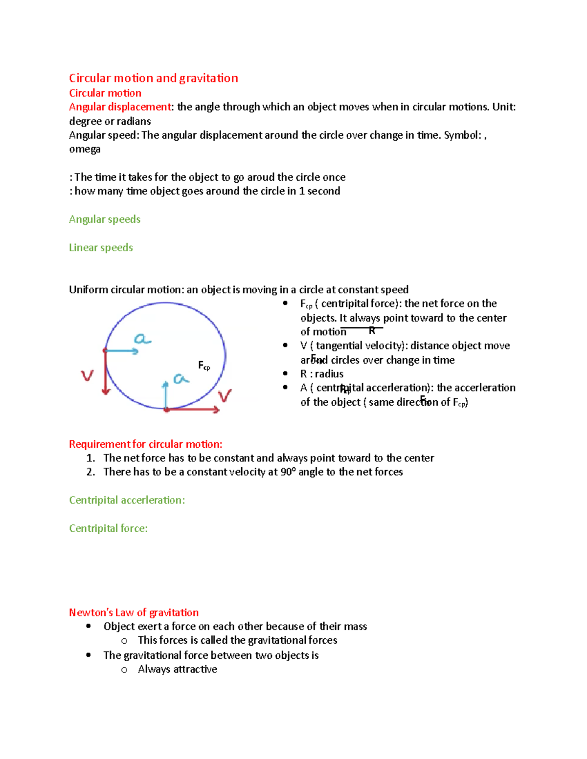 Circular motion and gravitation - Circular motion and gravitation ...