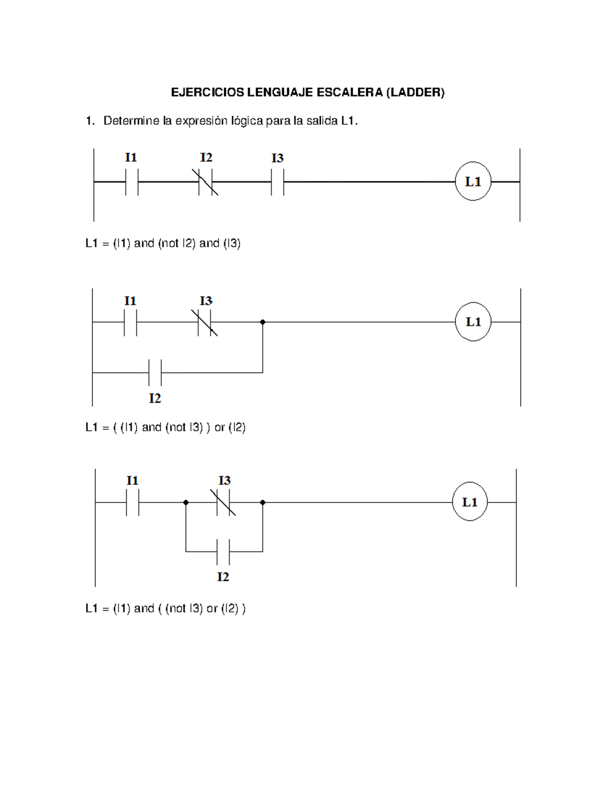 Ejercicios Ladder - Contiene las notas de programación PLC - EJERCICIOS ...