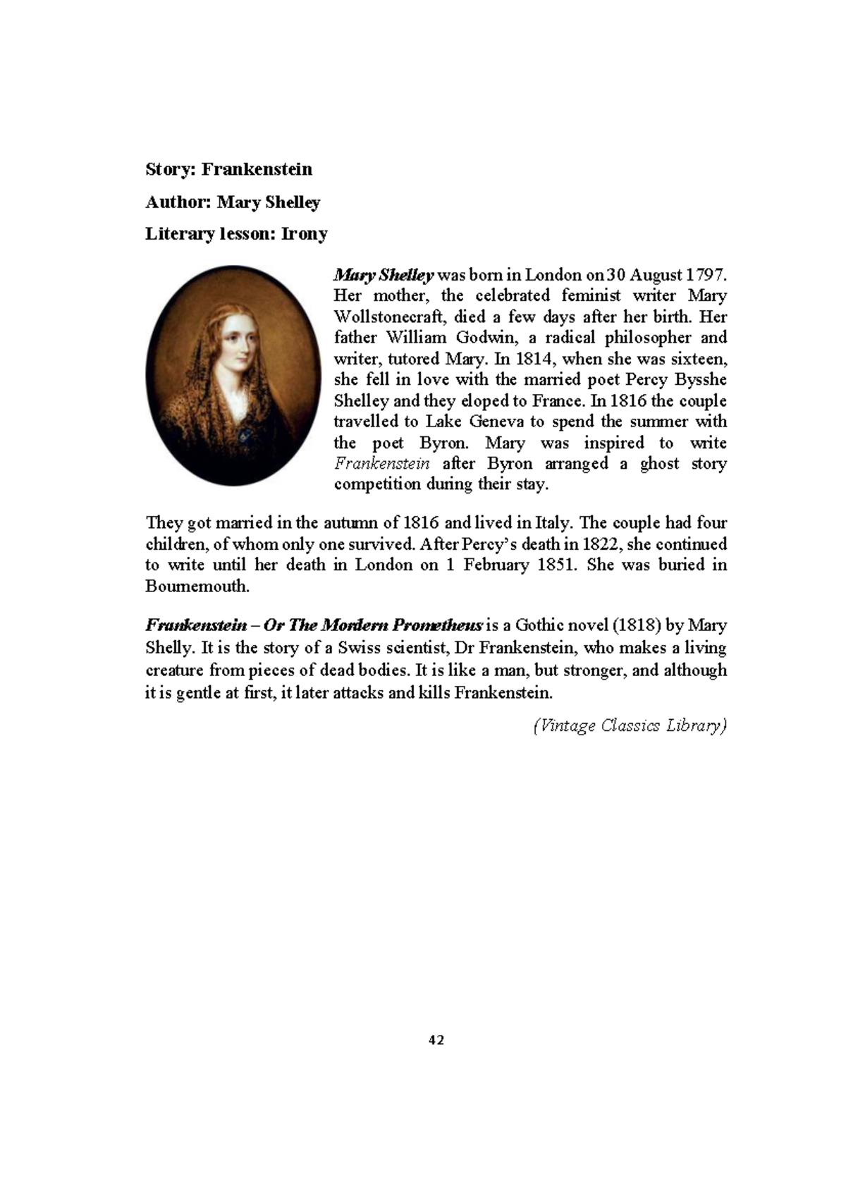 Frankenstein (ENG 101): Literary Analysis of Irony in Mary Shelley's ...