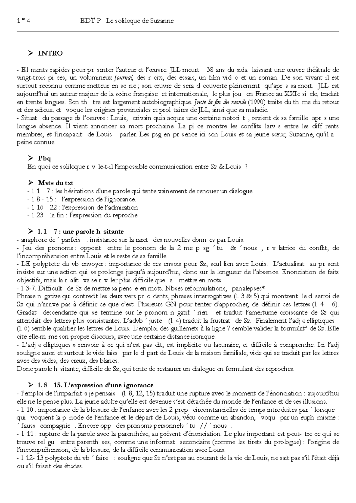 Edt p le soliloque de suzanne - 1 ère 4 EDT P Le soliloque de Suzanne ...