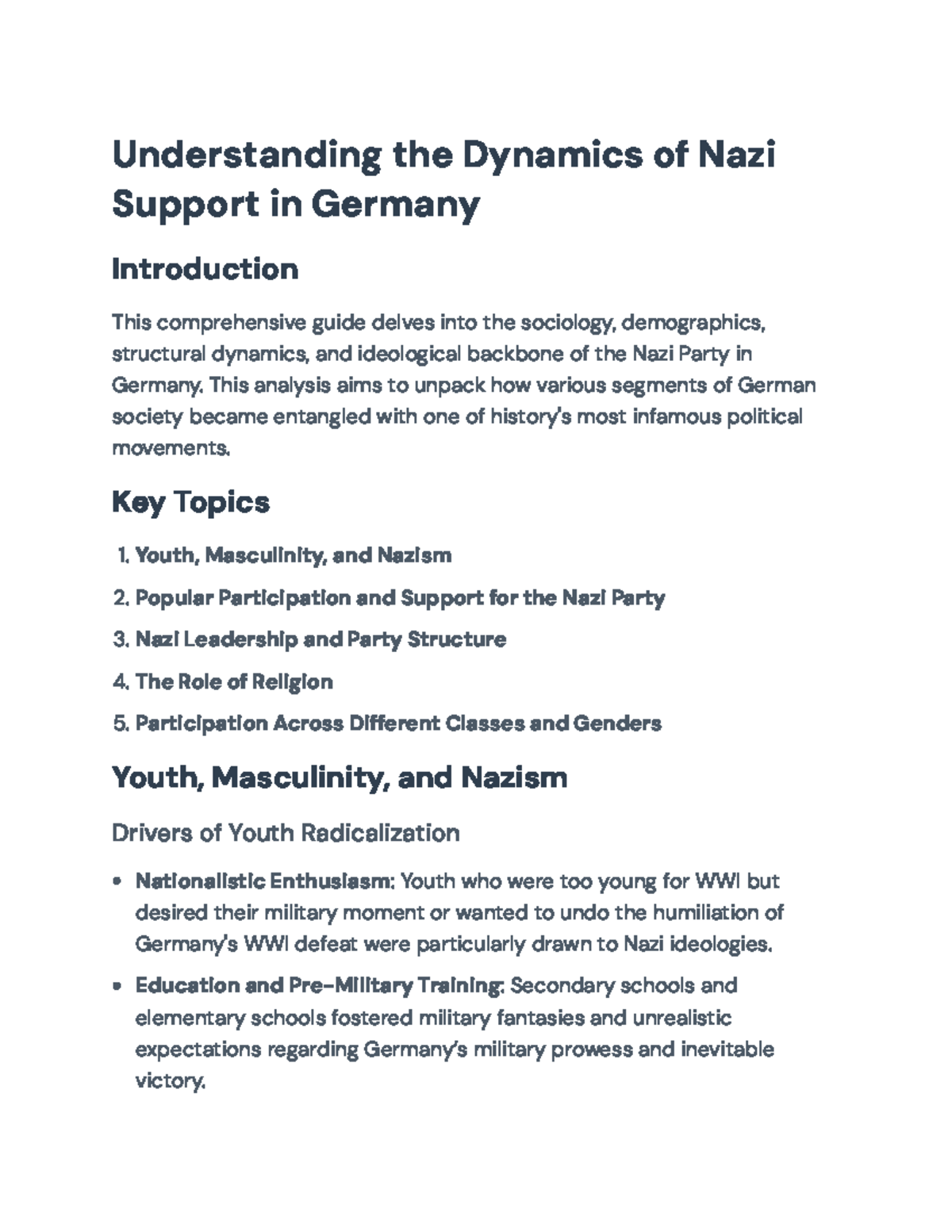 Understanding the Dynamics of Nazi Support in Germany: An Analysis ...