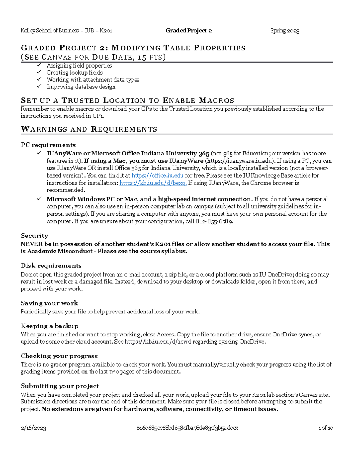 Instructions K201 GP2 SP23 - GRADED PROJECT 2: MODIFYING TABLE ...