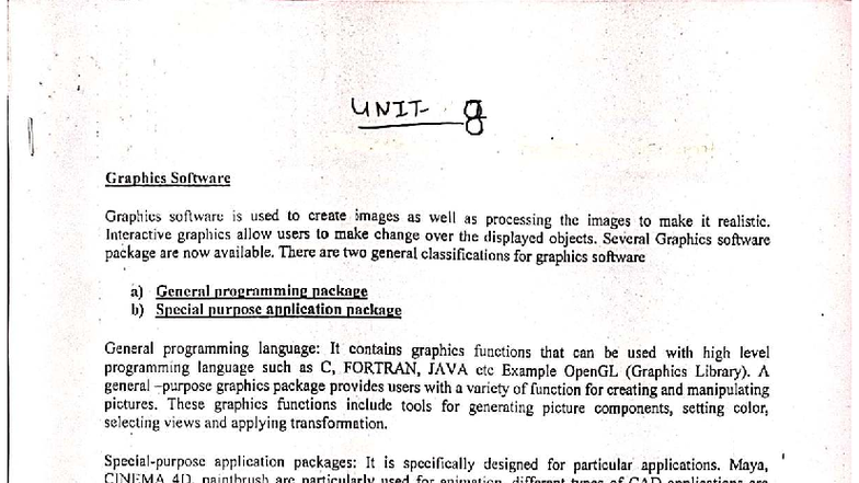 Chapter 8: Graphics Software Overview in Computer Graphics - Studocu