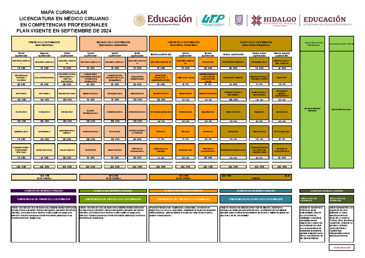 MC2024 - Mapa Curricular Licenciatura en Médico Cirujano - Studocu