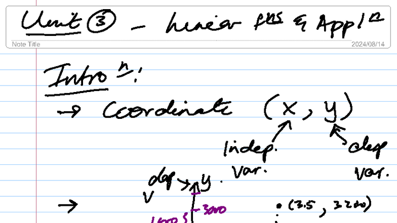 QSC Unit 3 - Graph of Linear Functions and Coordinates - Studocu