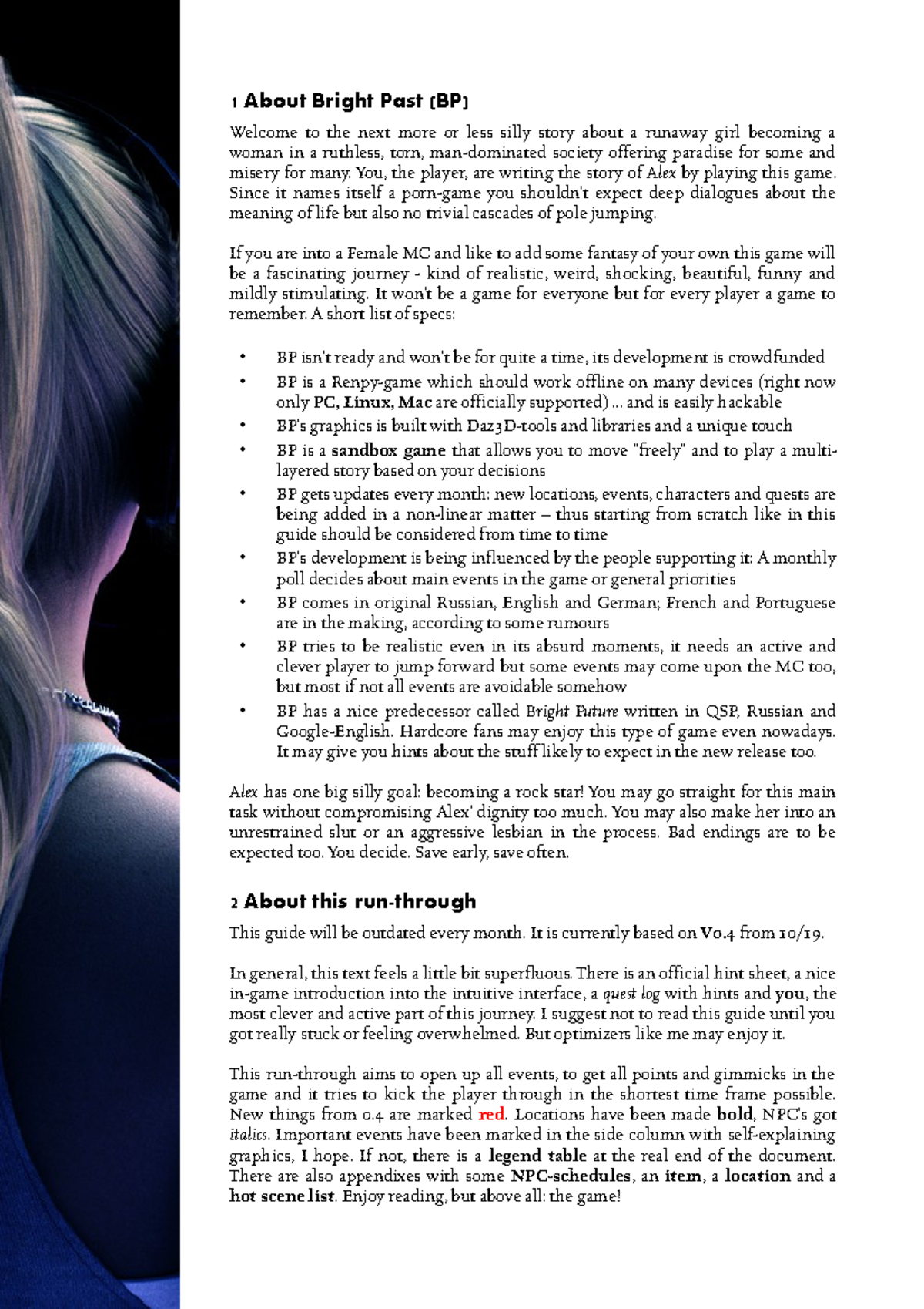 Runthrough 0402 - Bright Past Game Guide and Strategy Notes - Studocu