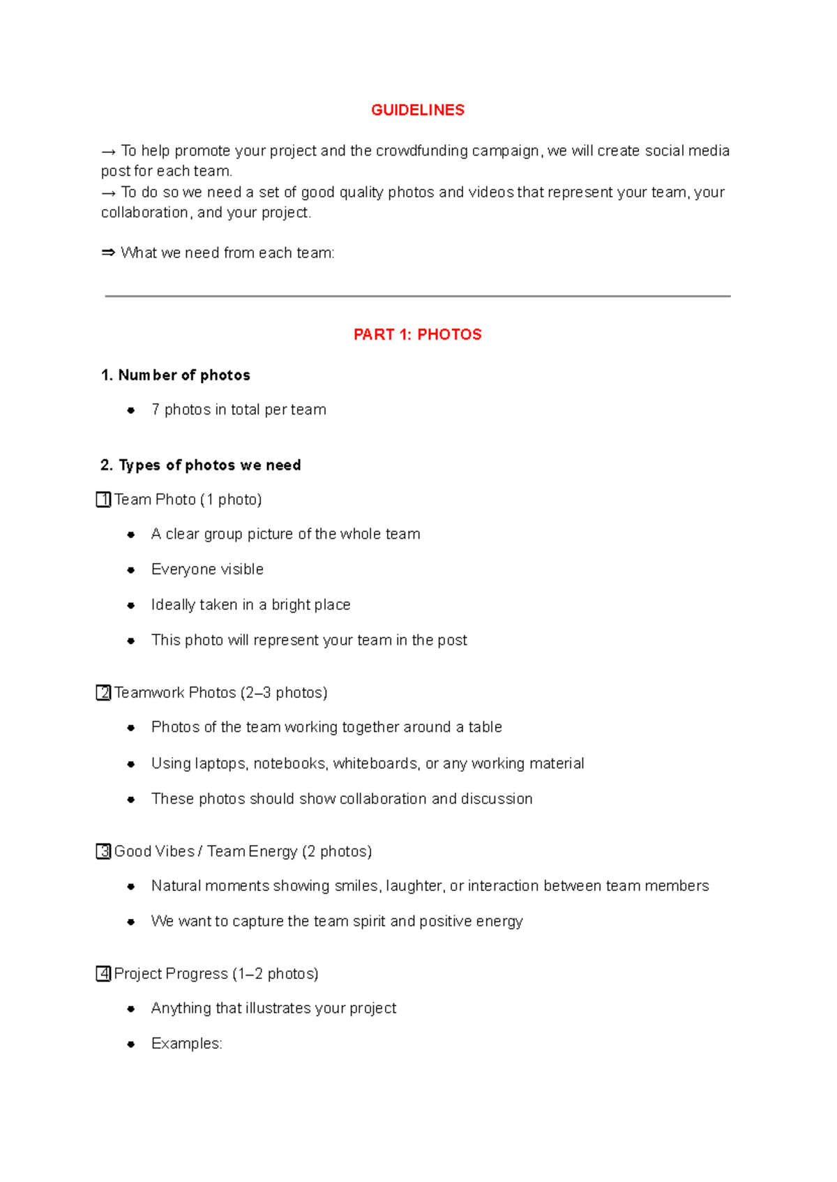 Guidelines for Project Promotion & Crowdfunding Campaign - Studocu