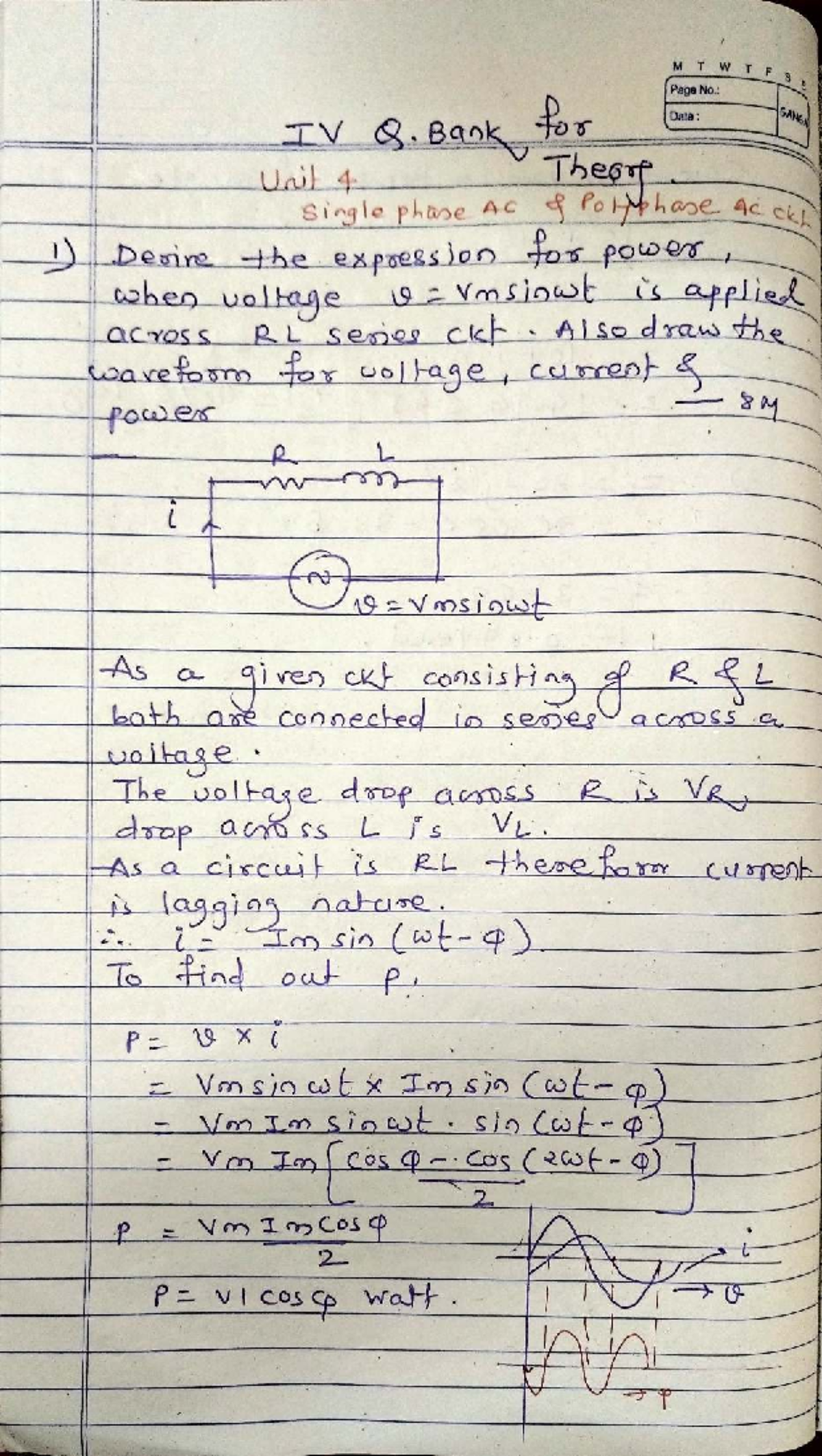 Unit 4 Q&A PYQ: Single Phase & Polyphase AC Theory - Studocu