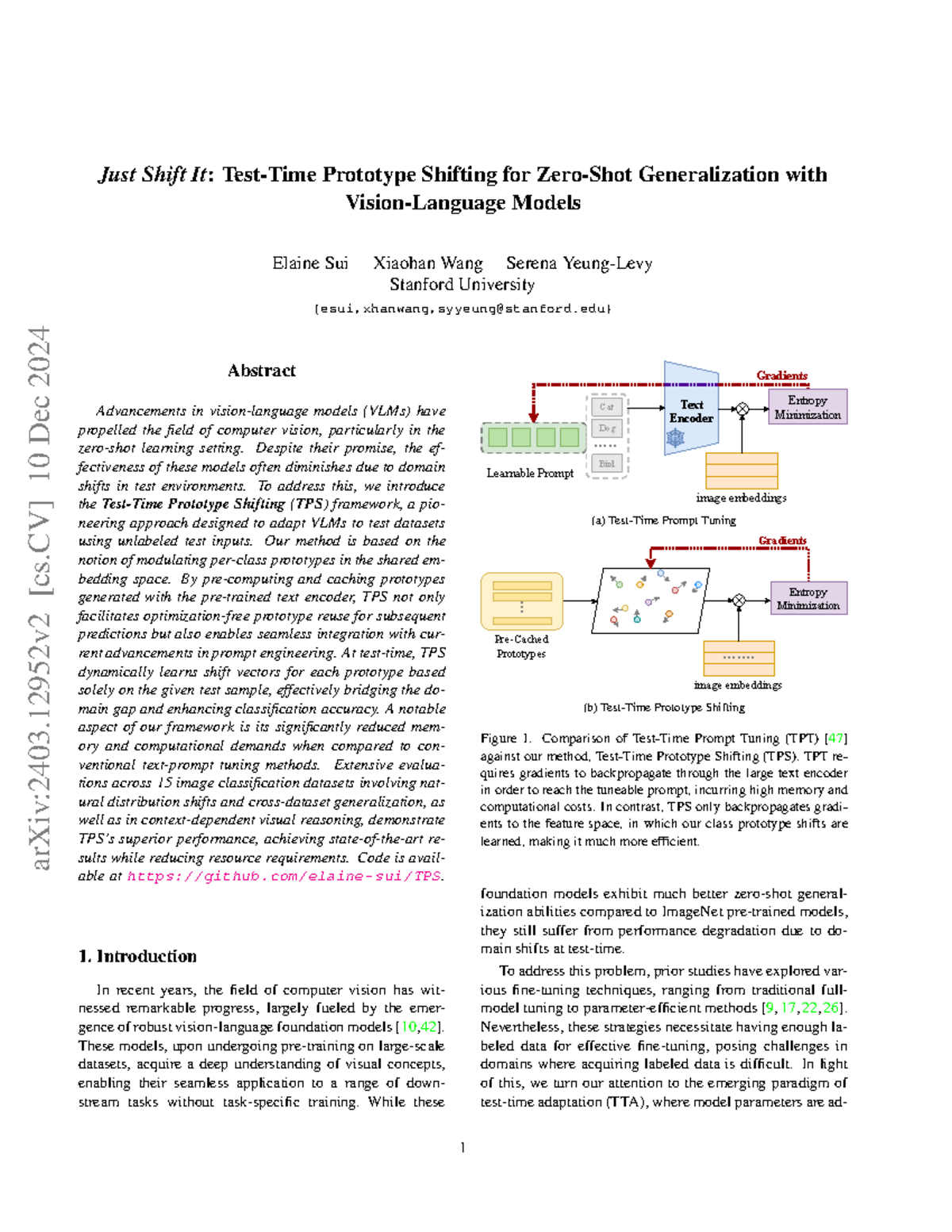 Just Shift It: Test-Time Prototype Shifting for VLMs (CS 240) - Studocu