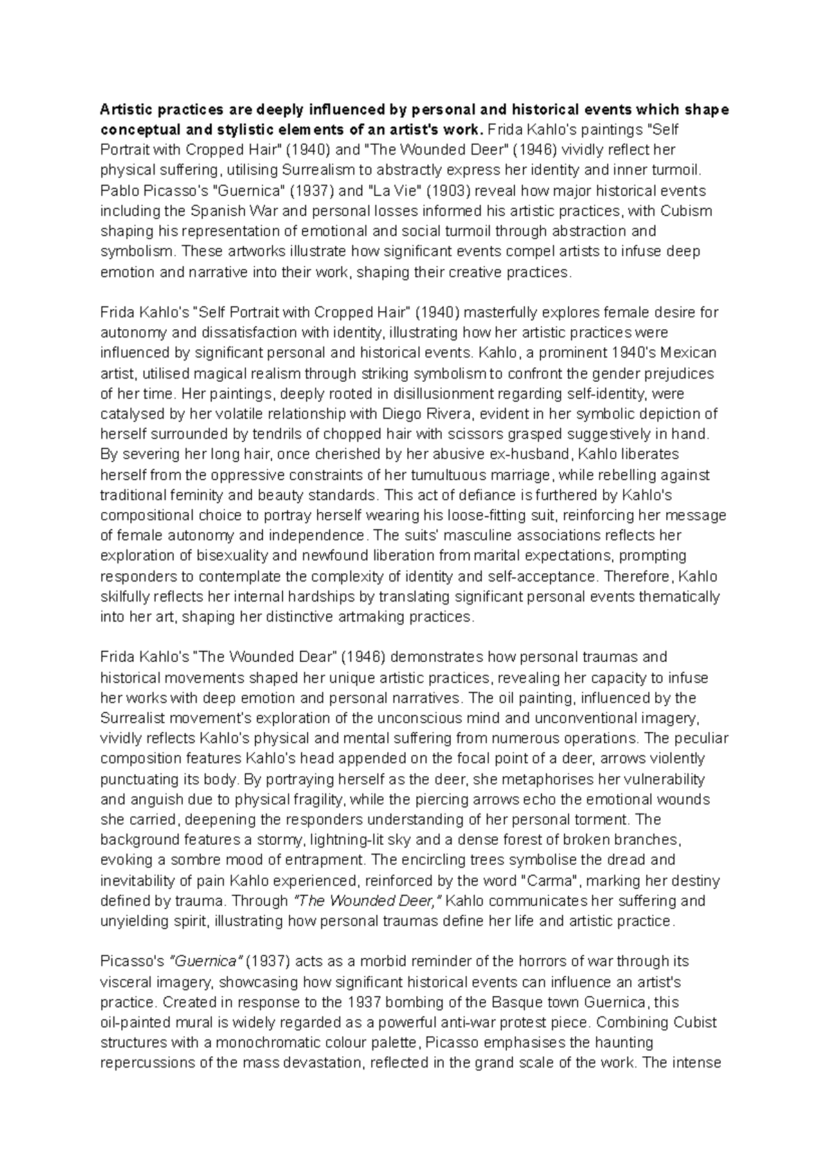 Grace Gardner - Draft Essay on Artistic Influences - Week 1 Term 3 ...