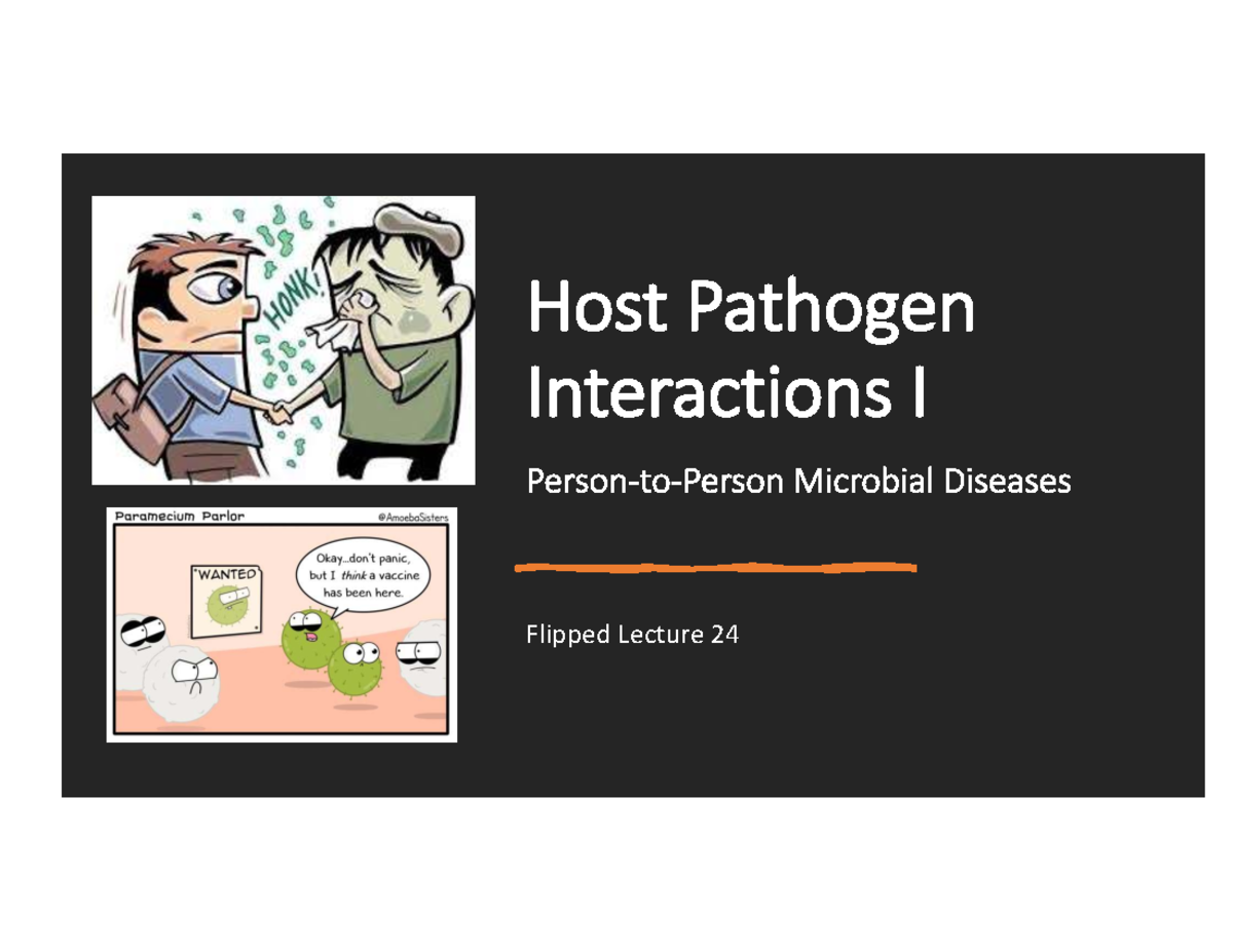 Lecture 24 S26: Host-Pathogen Interactions & Microbial Diseases Quiz ...