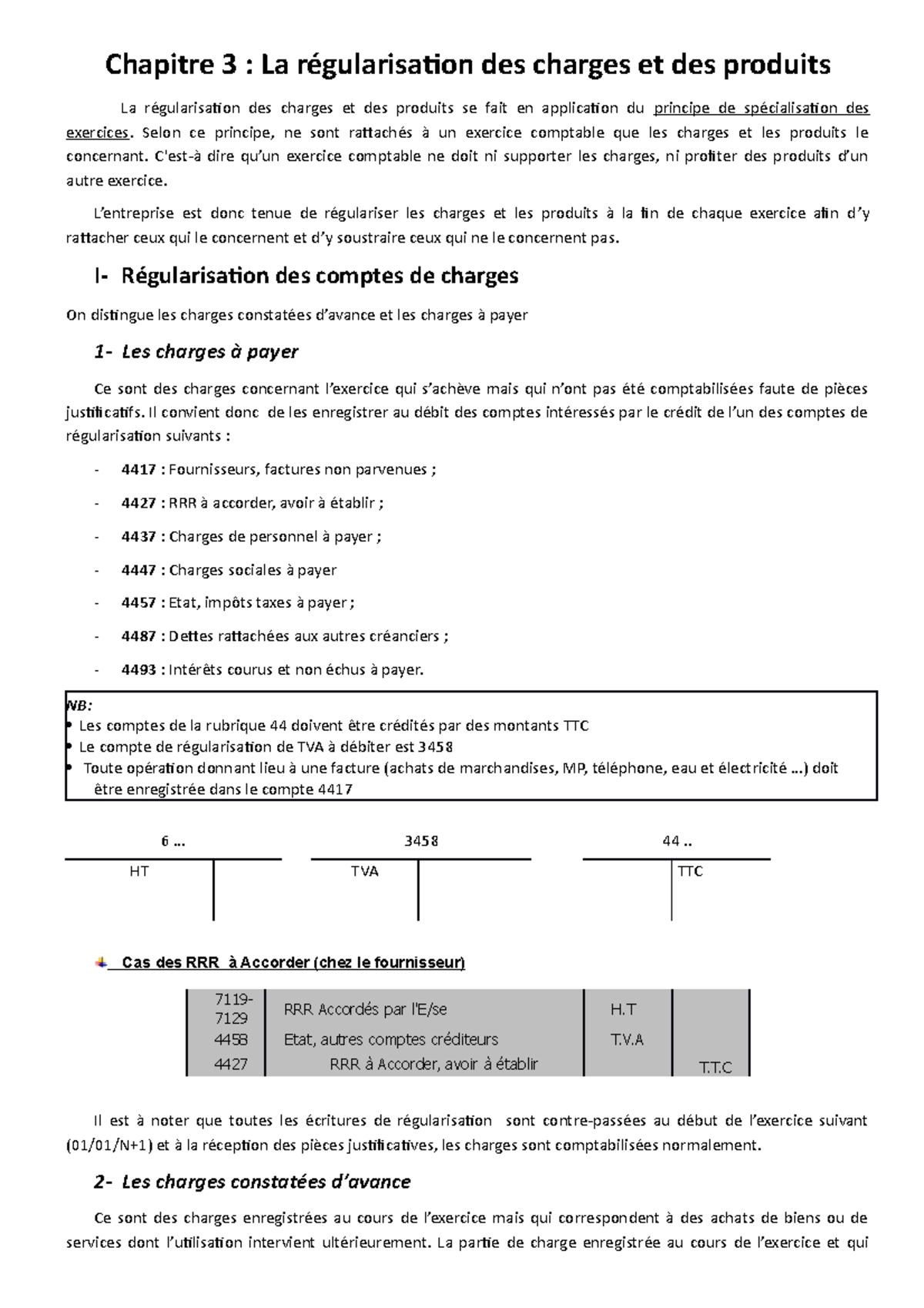 Régularisation des charges et produits - Chapitre 3 (Cours Comptabilité ...
