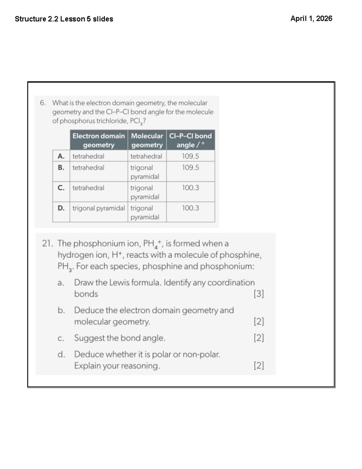 Structure 2.2 Lesson 5: Intermolecular Forces Overview - Studocu