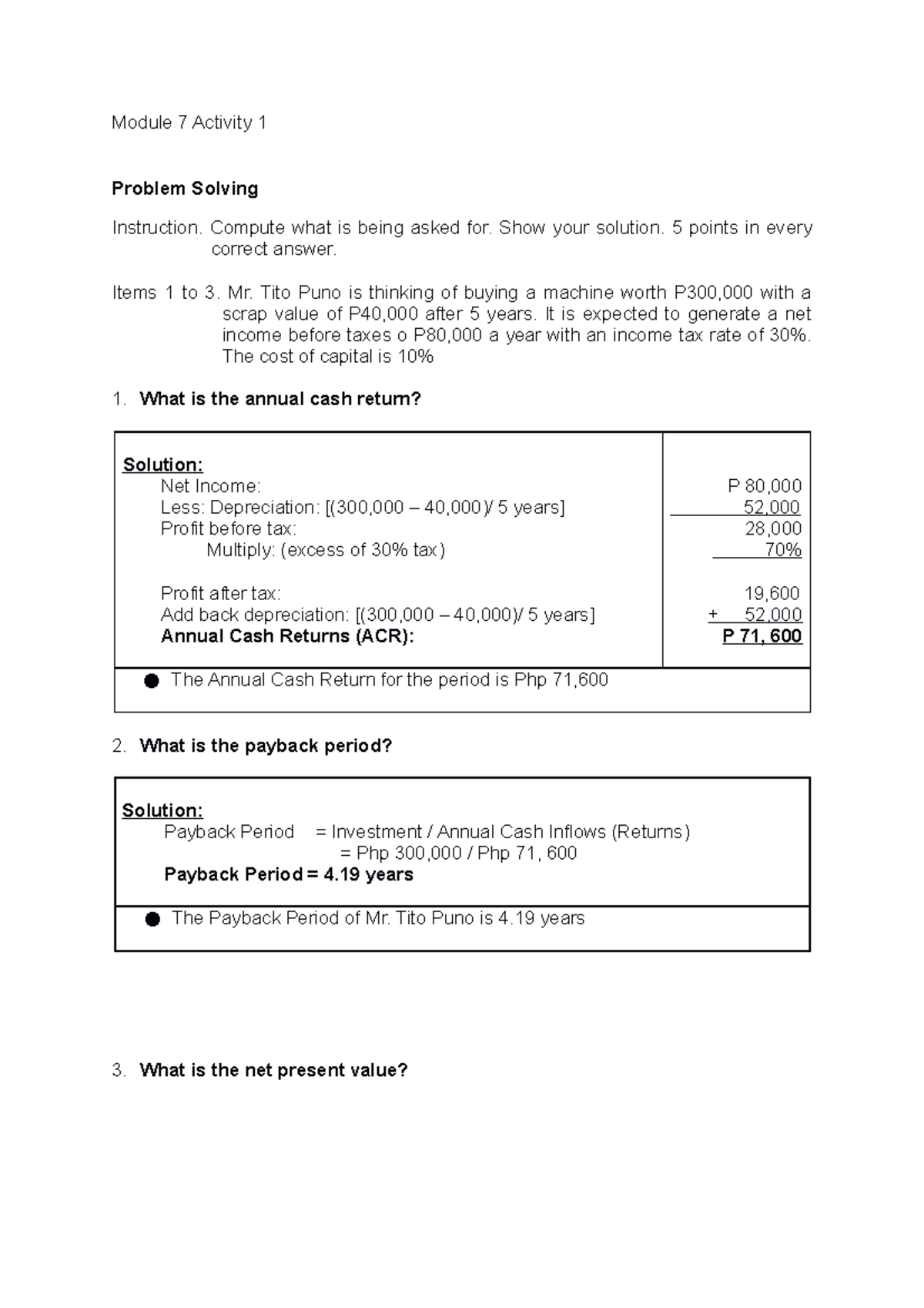 Module 7- Activity 1 Answer - Module 7 Activity 1 Problem Solving ...