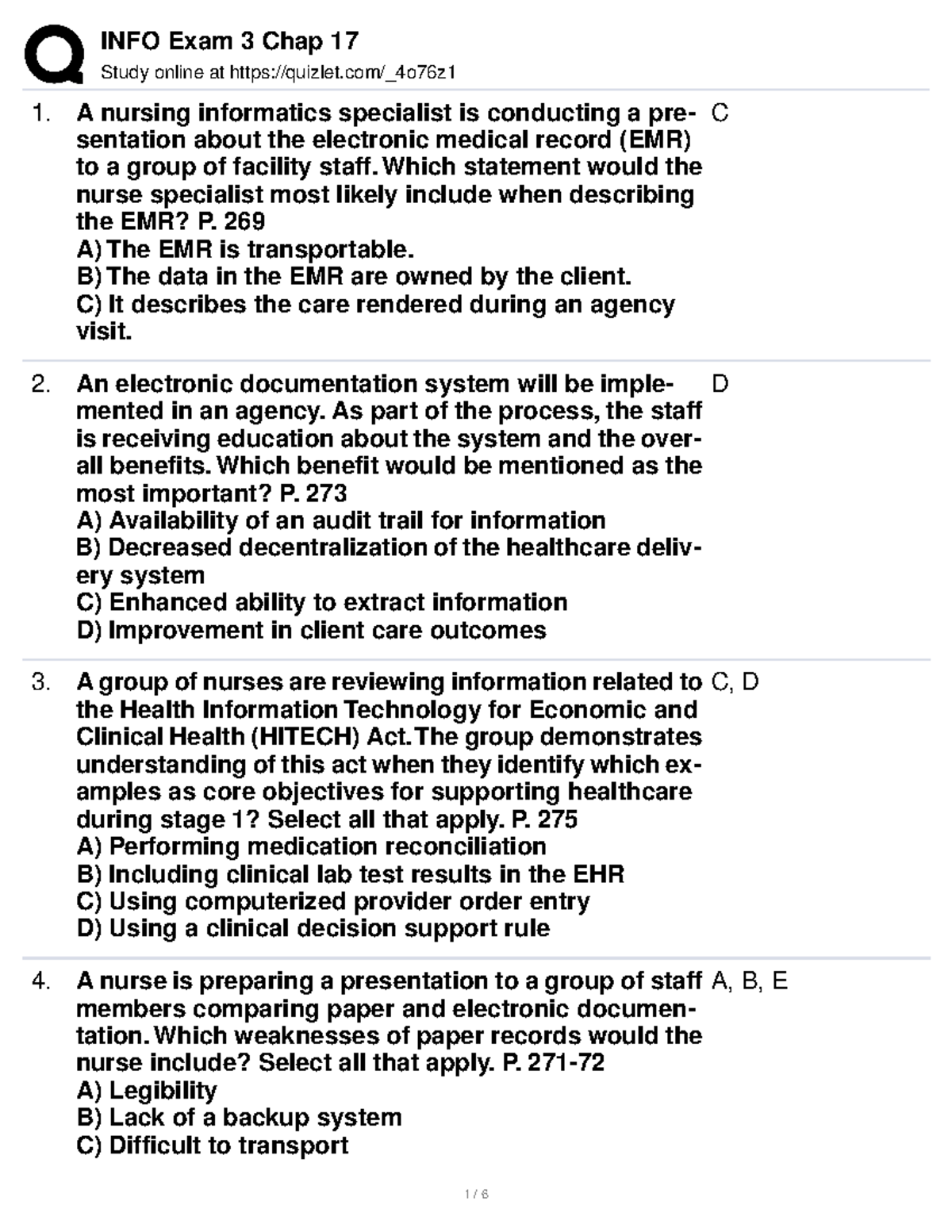 Nursing informatics quizlet - Study online at quizlet/_4o76z A nursing ...