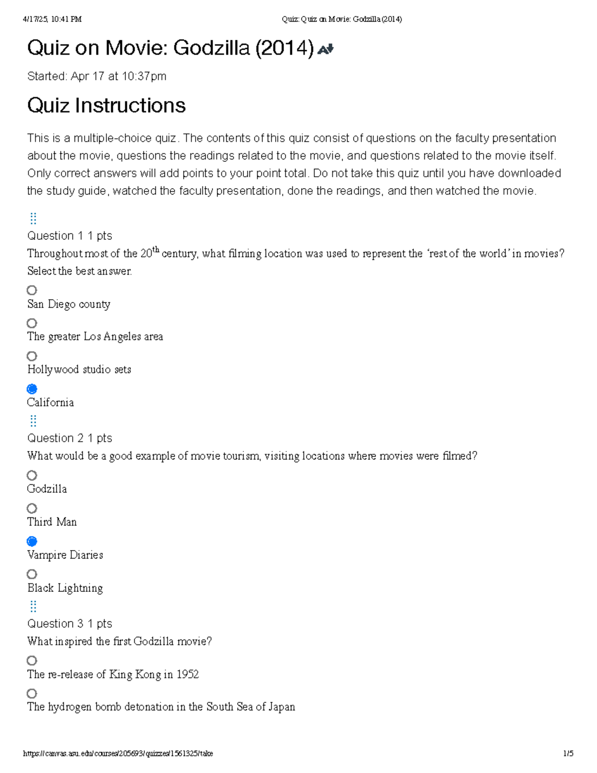 Quiz on Godzilla (2014): Essential Questions & Insights - Studocu