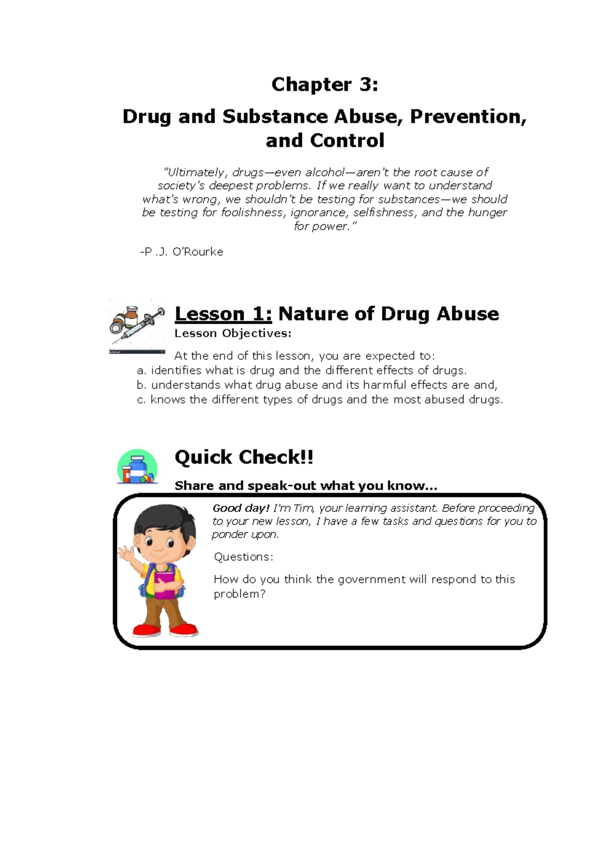 Chapter 3: Understanding Drug Abuse, Prevention, and Control (PSY 101 ...