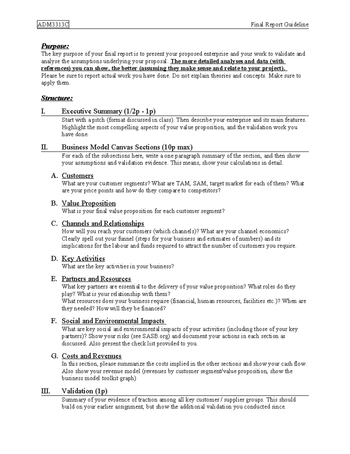Final Report Guideline Section M - ADM3313C Final Report Guideline ...