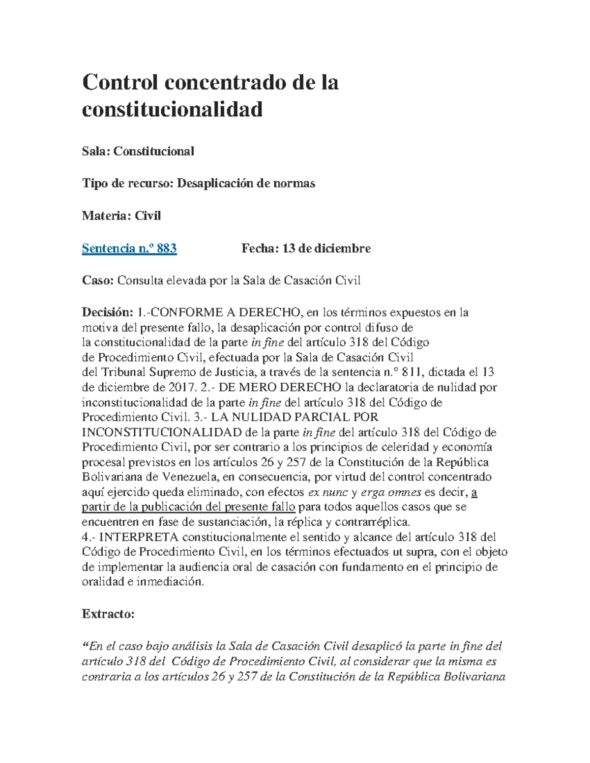 Control concentrado de la constitucionalidad - Control concentrado de la constitucionalidad Sala ...