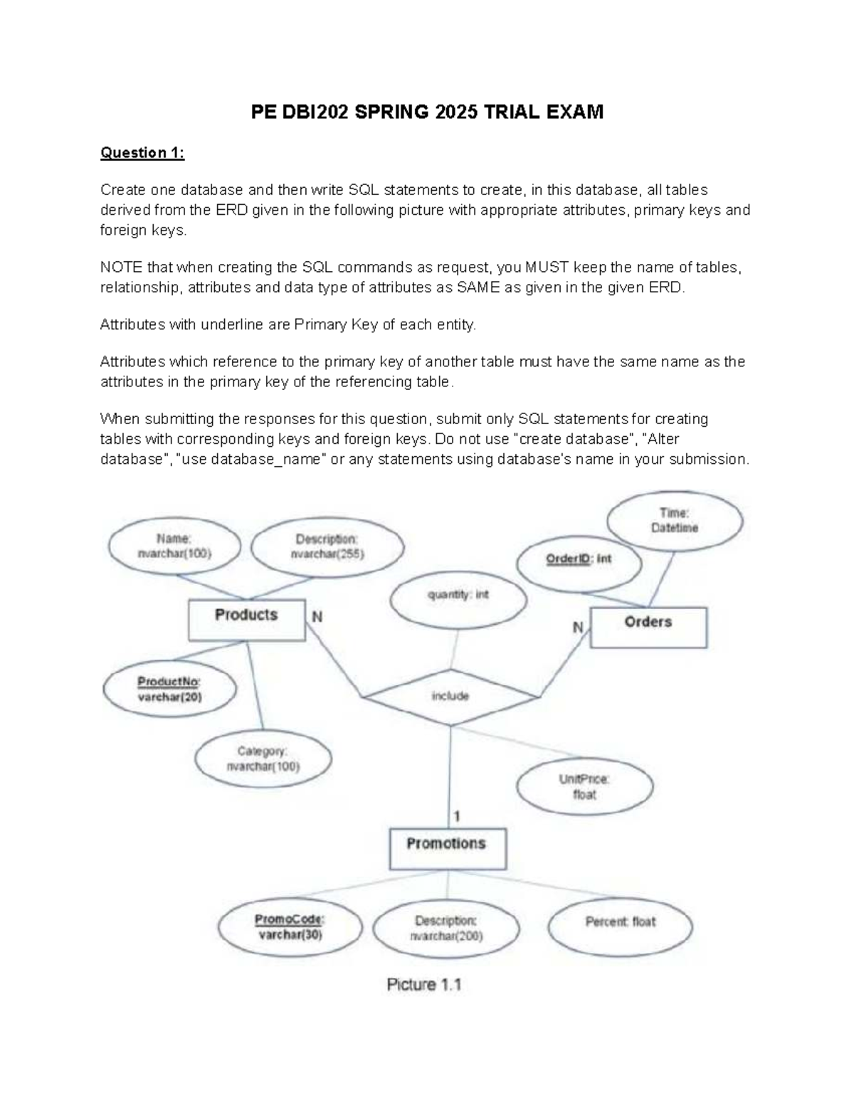 PE DBI202 SPRING 2025 TRIAL EXAM: SQL Queries and Procedures - Studocu