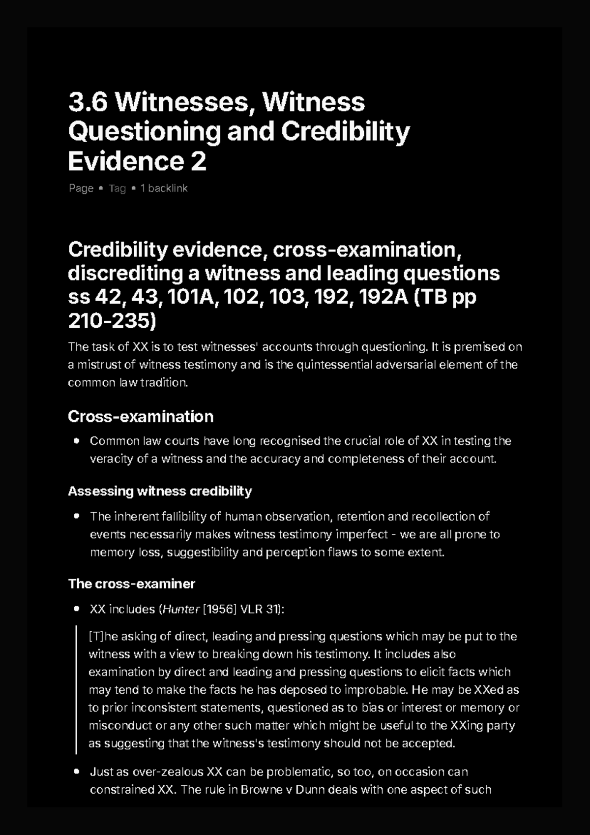 3.6 Witness Questioning & Credibility Evidence: Key Insights - Studocu