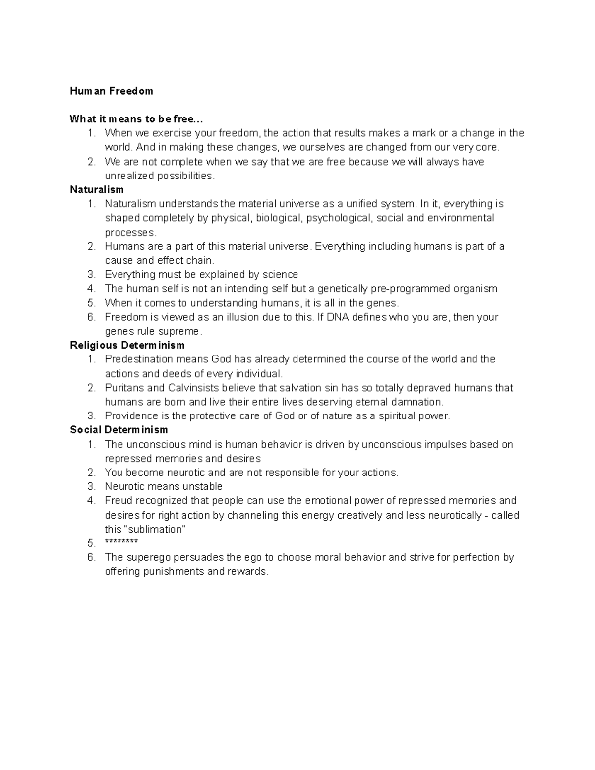 HRE4M - Human Freedom - Gr. 12 Religion Notes & Concepts - Studocu