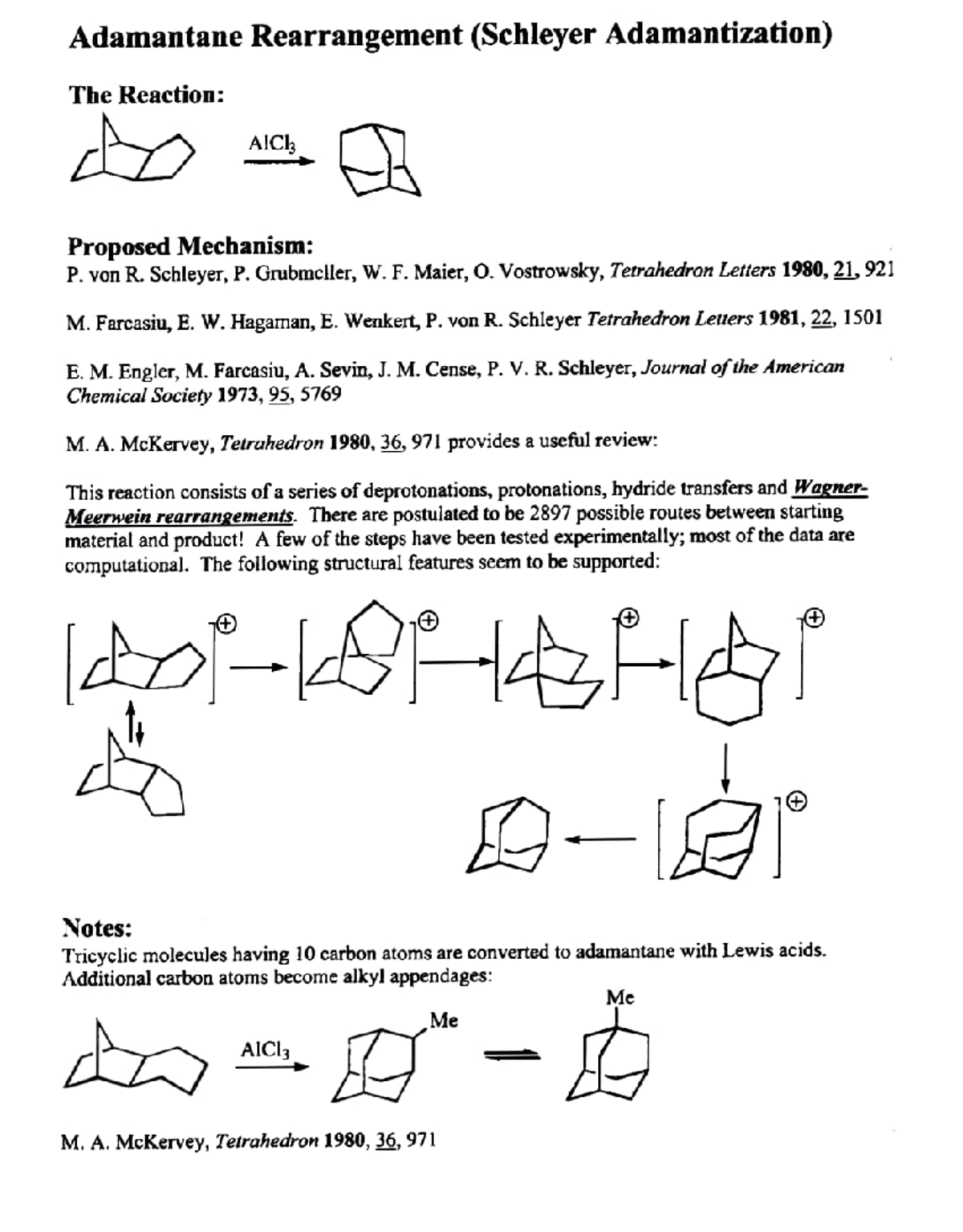 Adamantane Rearrangement: Schleyer Adamantization Mechanism Insights ...