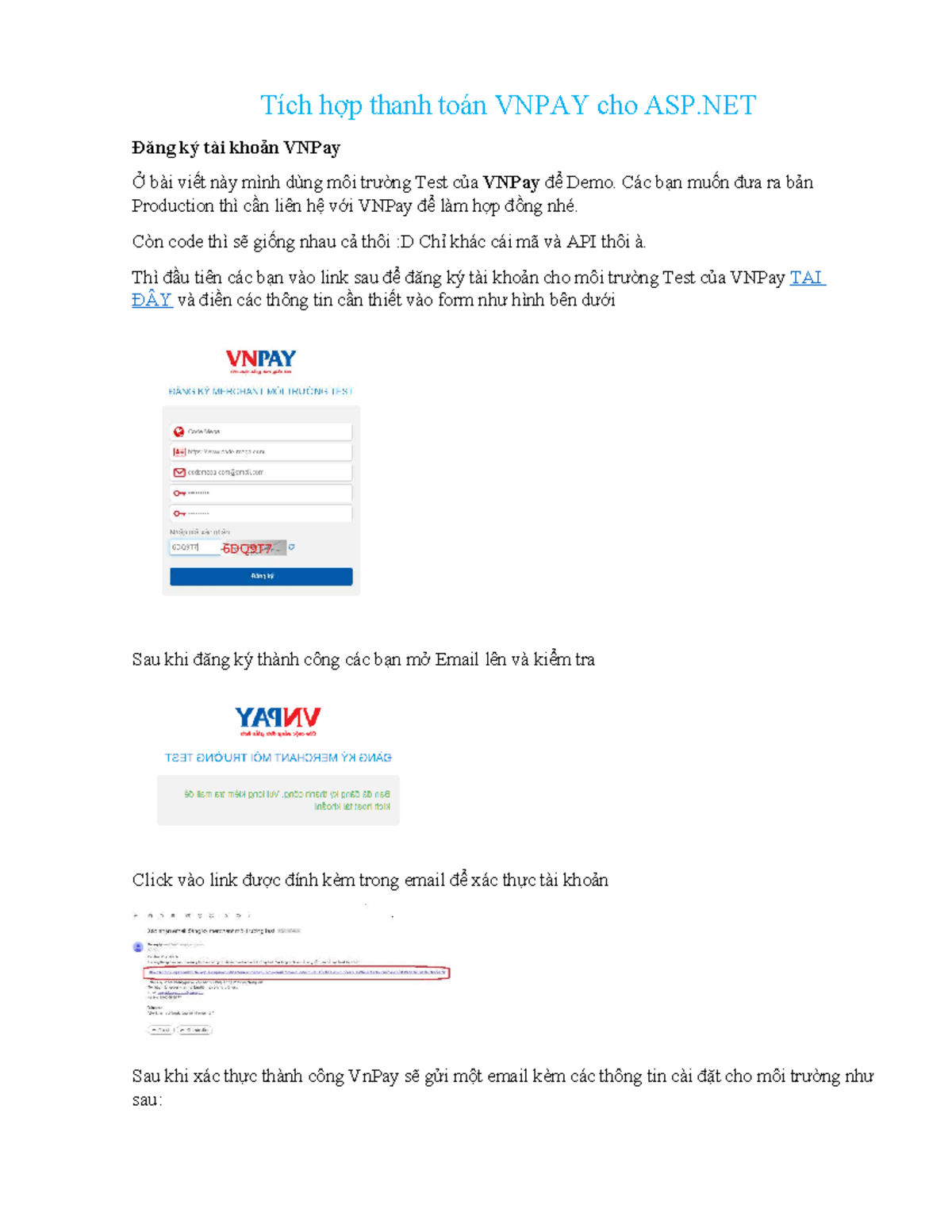 Tích hợp thanh toán VNPAY cho ASP.NET - Hướng dẫn chi tiết - Studocu