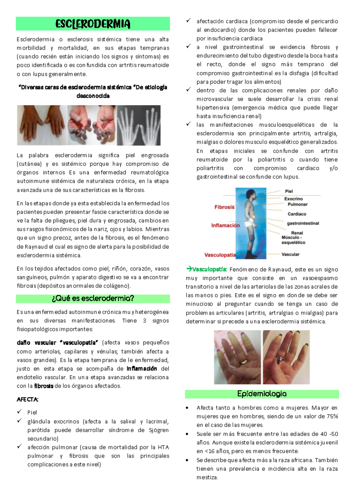 Esclerodermia: Características, Diagnóstico y Tratamiento - 9731 - Studocu