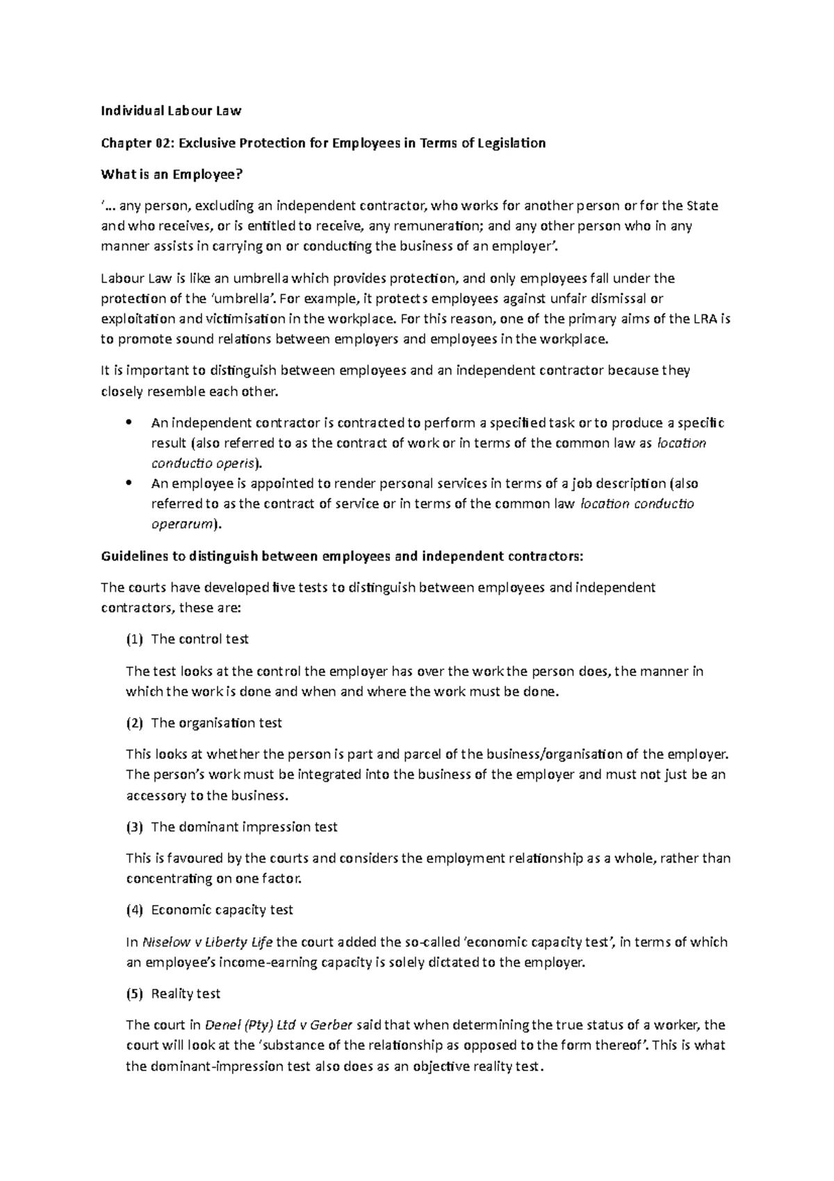 Section 200A Code of Good Practice: who is an employee? - Code of Good ...