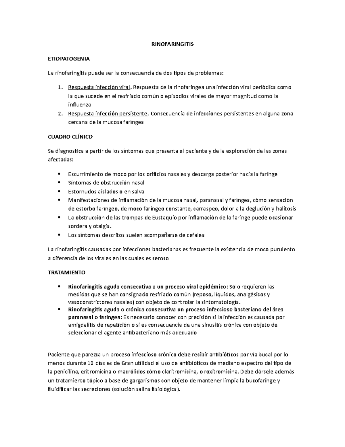 Rinofaringitis: Etiopatogenia, Diagnóstico y Tratamiento en Neumología ...