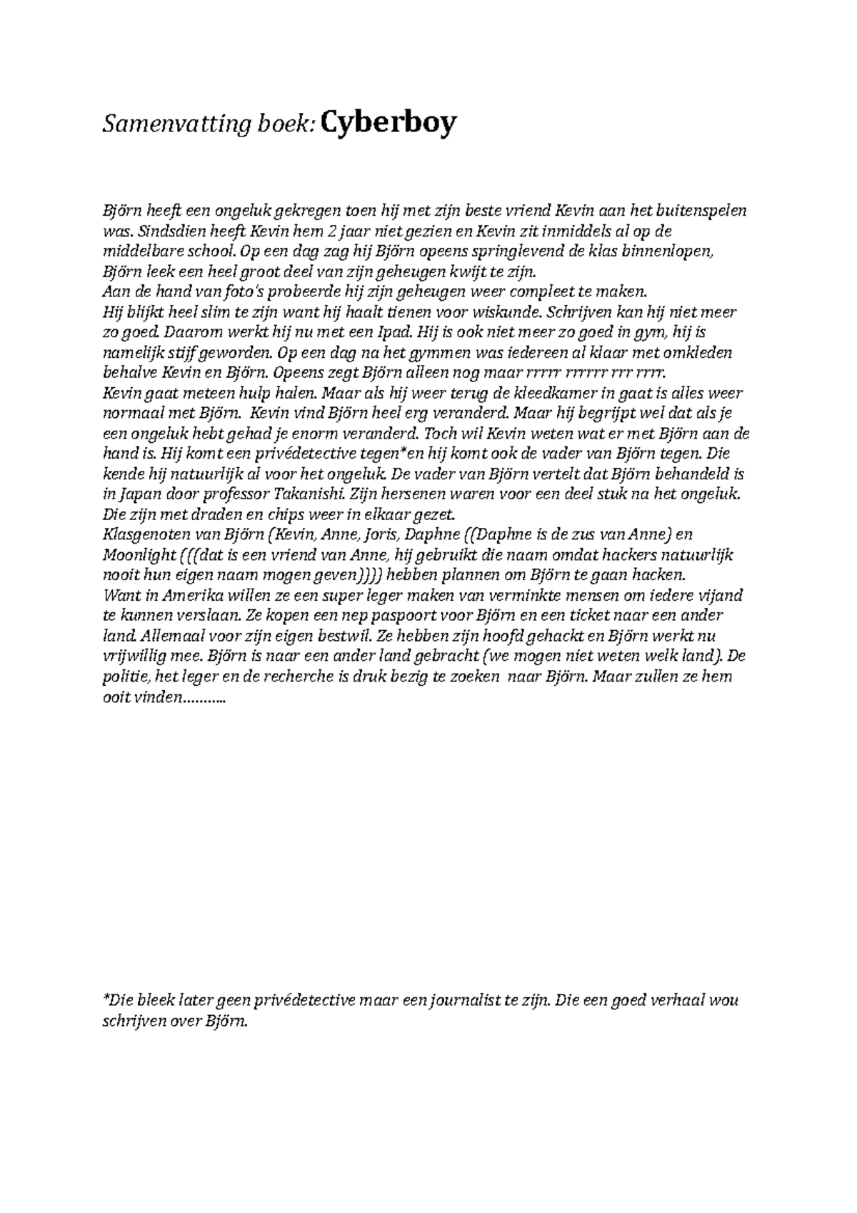 Boekverslag: Klem van Mel Wallis de Vries – Nederlands 1B - Studeersnel