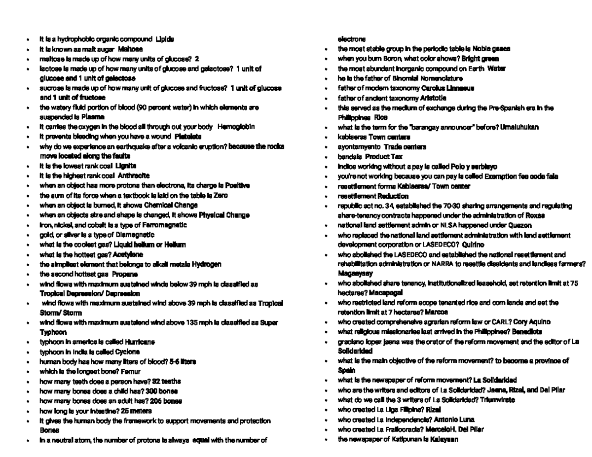 GEN ED Bullets 2: Key Concepts in Biology, Chemistry, and History - Studocu