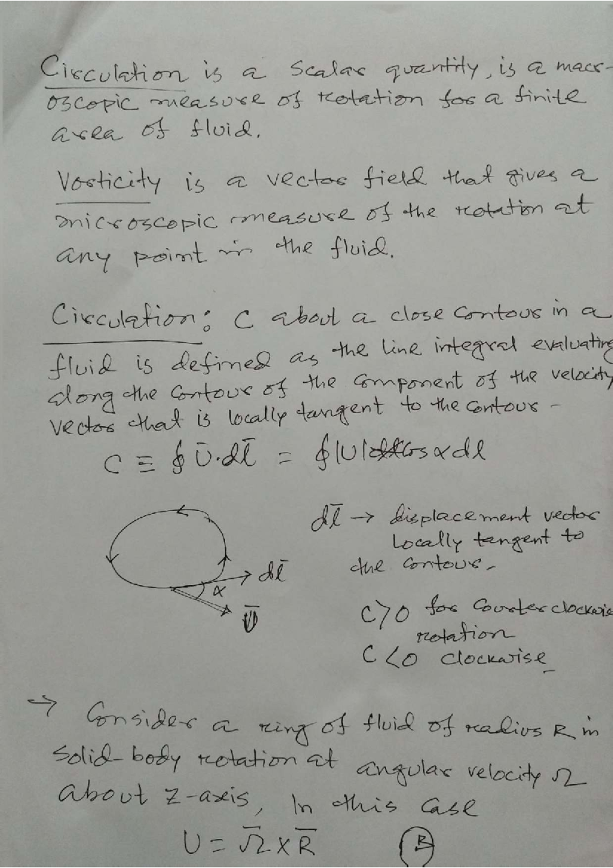 Circulation and Vorticity in Fluid Dynamics (IB 2) - Studocu