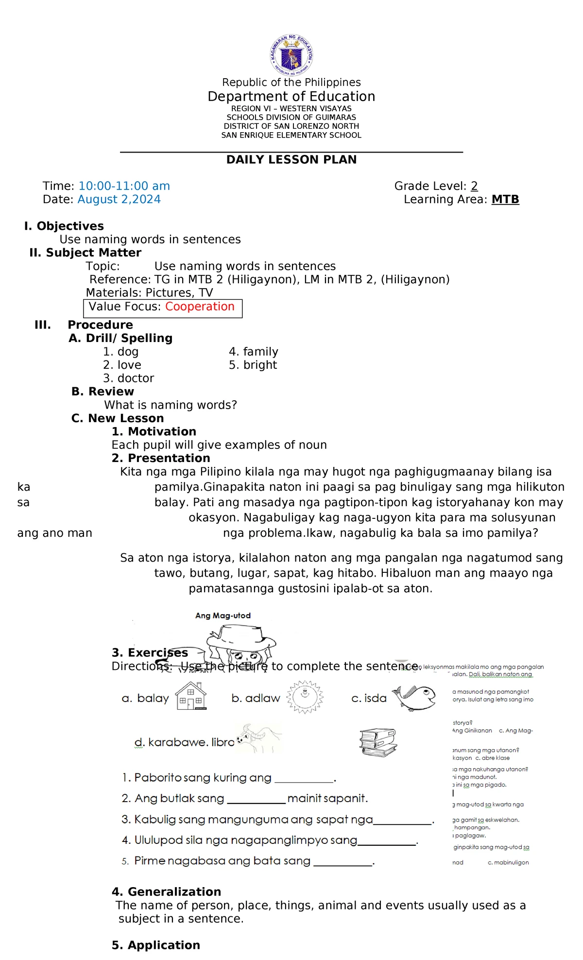 Sample Class Program for Grade 3 SY 2024-2025 in MATATAG Curriculum ...