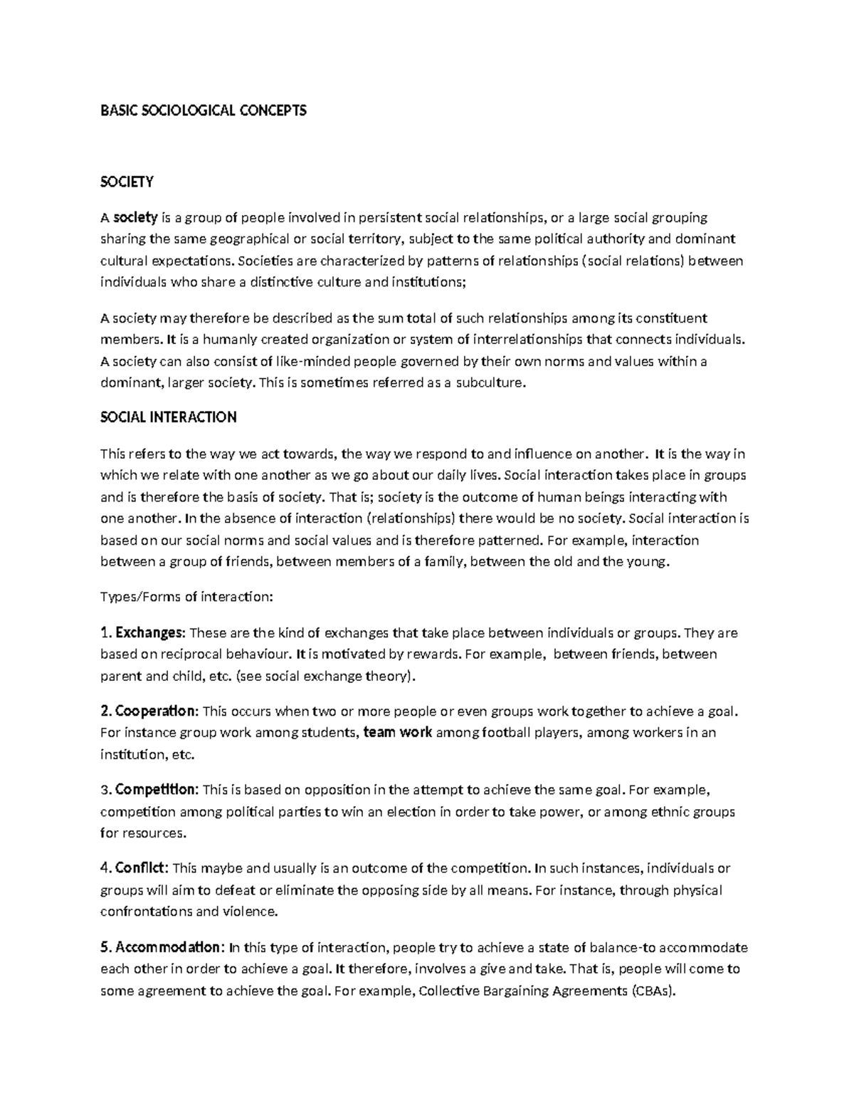 BASIC SOCIOLOGICAL CONCEPTS: Definitions and Key Insights - Studocu