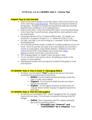 Task 2 Template - Task 2 Template Course and Assessment Codes: C714 ...