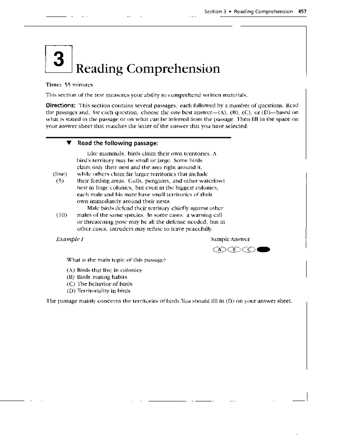 Section 3 Reading Comprehension Practice Test 457 - Studocu