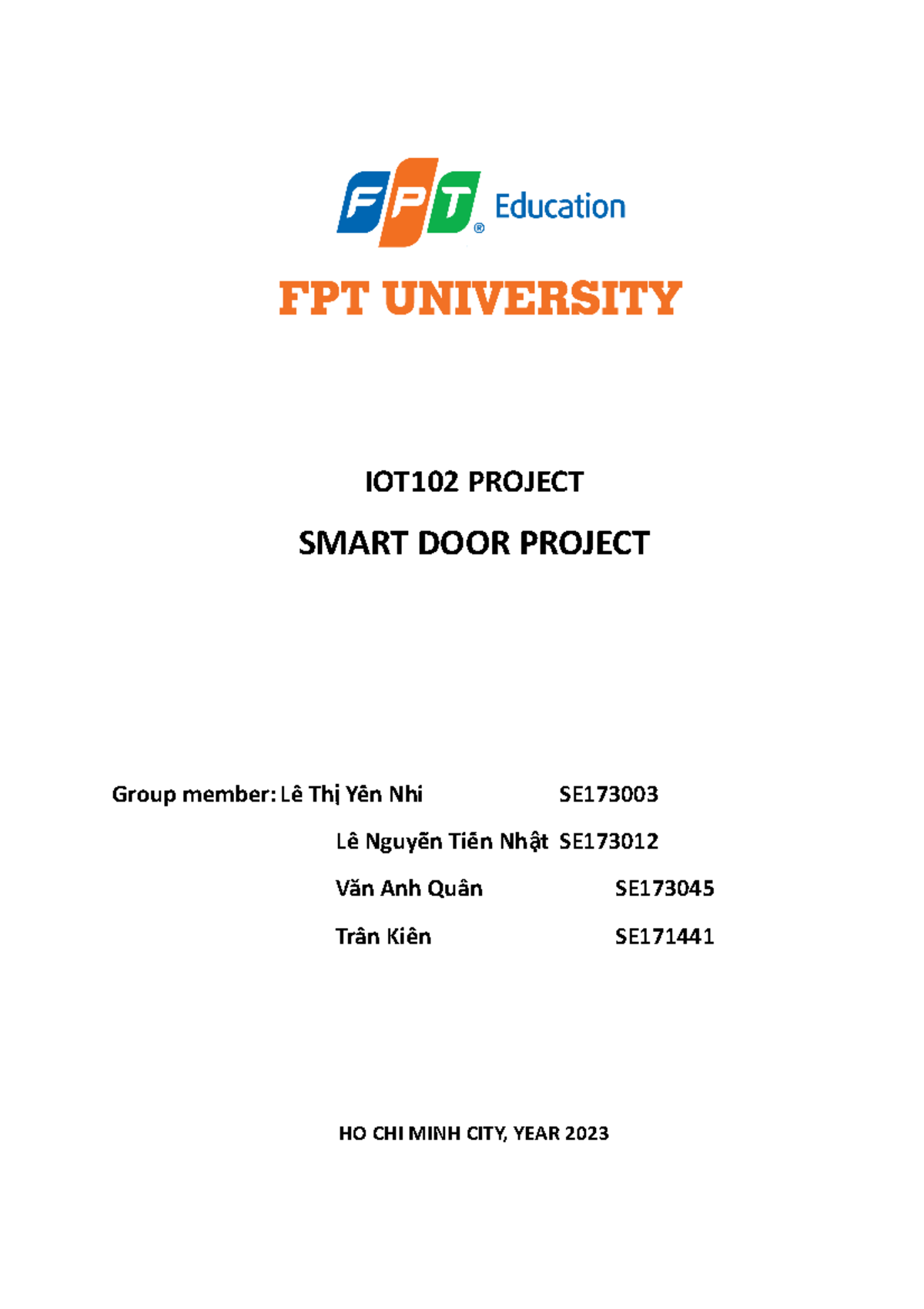 IOT102 Smart Door Project Report: Innovations in Security & Access Control - Studocu