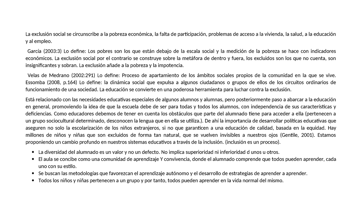 La Educación Intercultural Inclusión Y Diversidad En El Aula Studocu