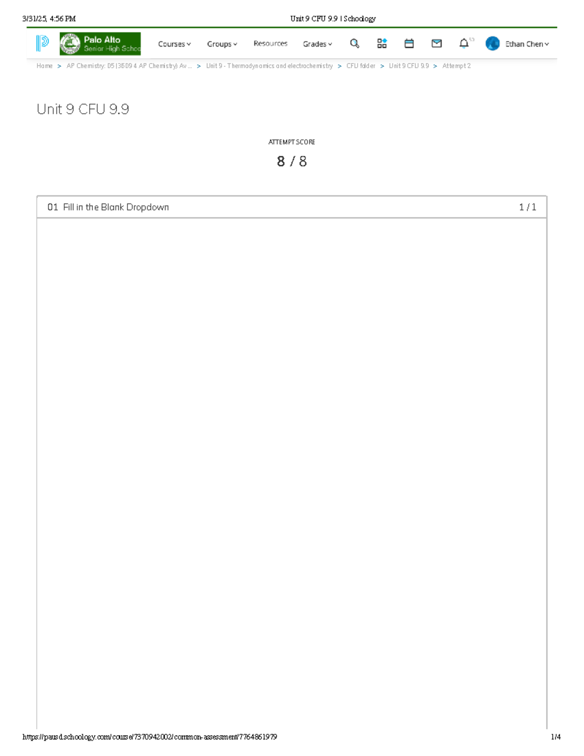 Unit 9 - Summary of Thermodynamics & Electrochemistry (3609 AP Chem ...