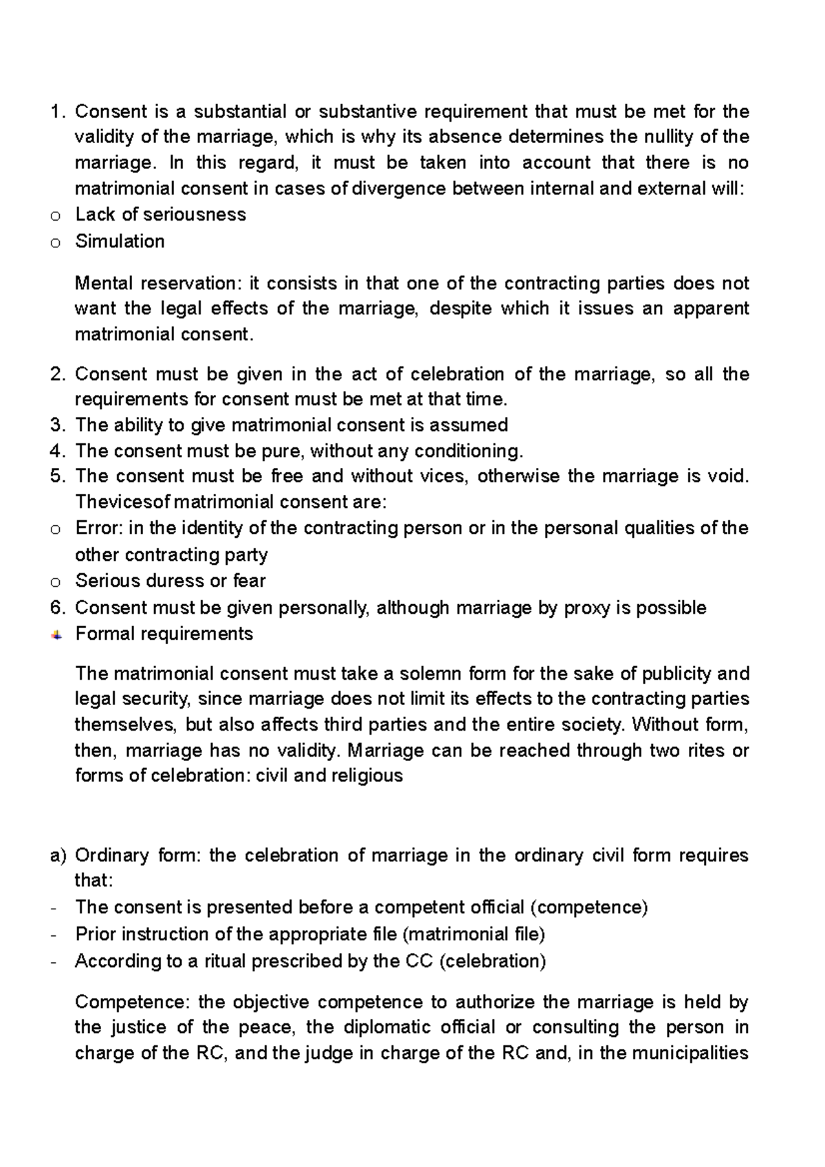 Business Law 101: Key Concepts in Marriage Consent and Nullity - Studocu