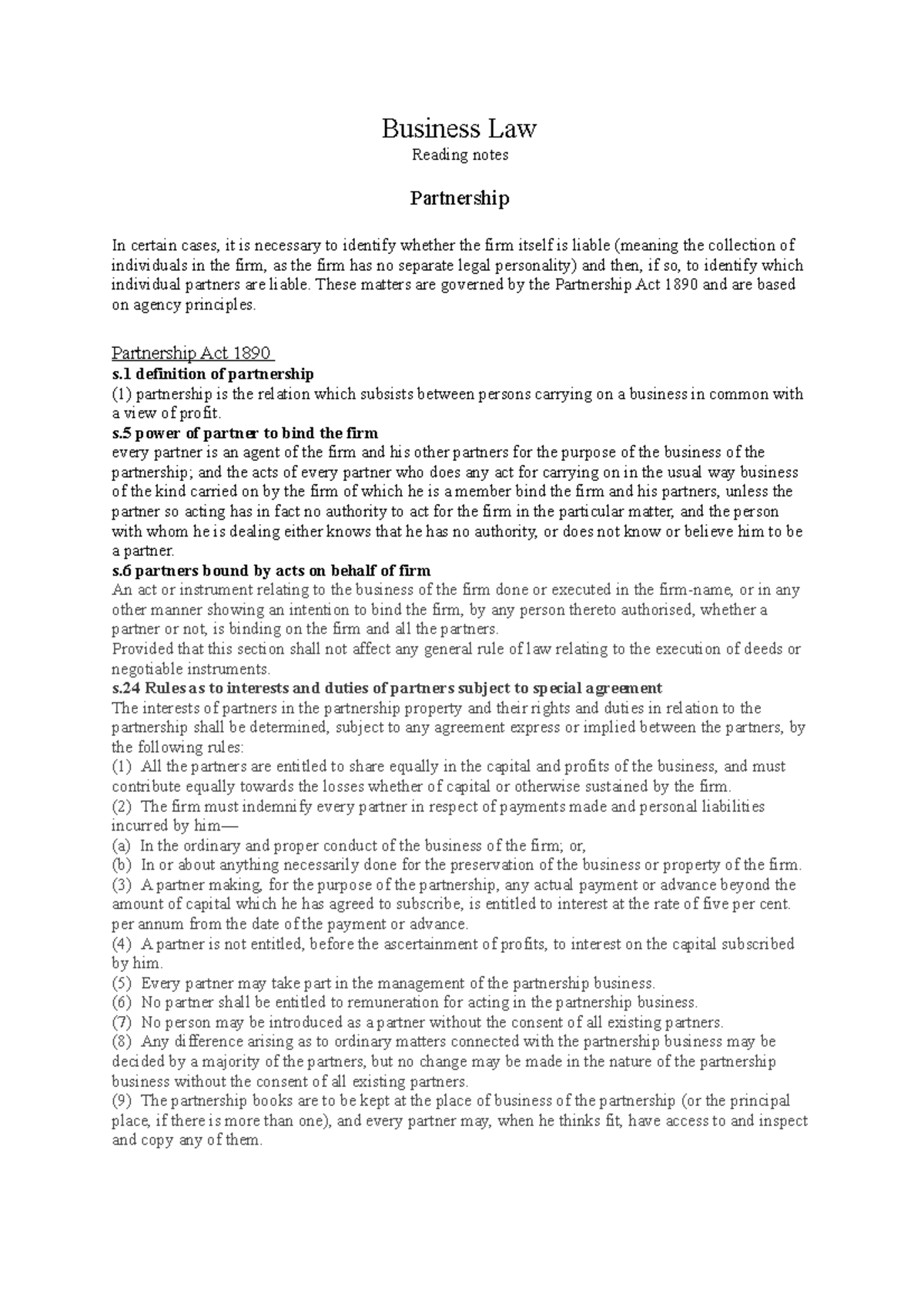 Business Law LG 1 reading notes - Business Law Reading notes ...