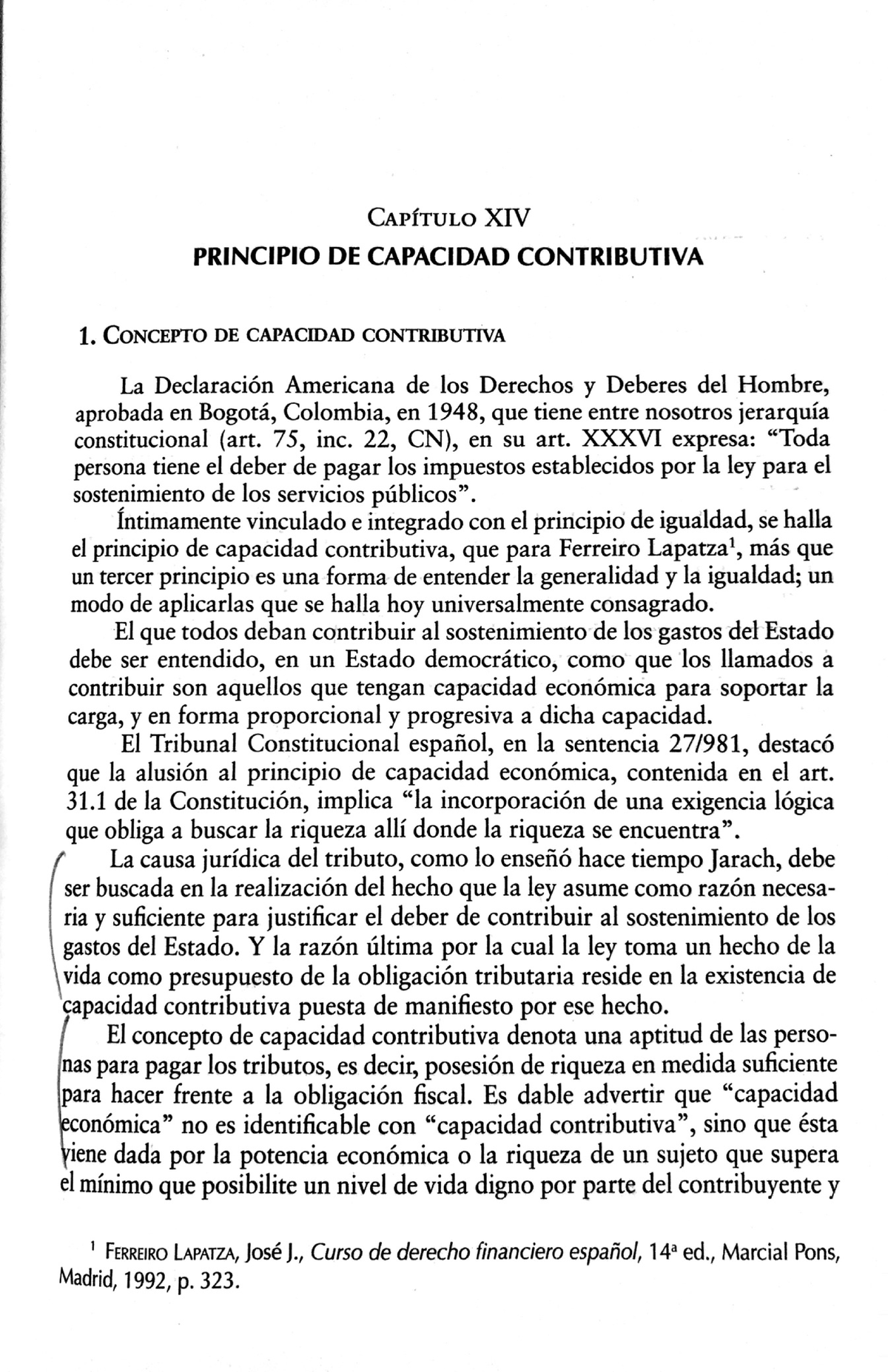 CAPÍTULO XIV: PRINCIPIO DE CAPACIDAD CONTRIBUTIVA EN DERECHO TRIBUTARIO ...